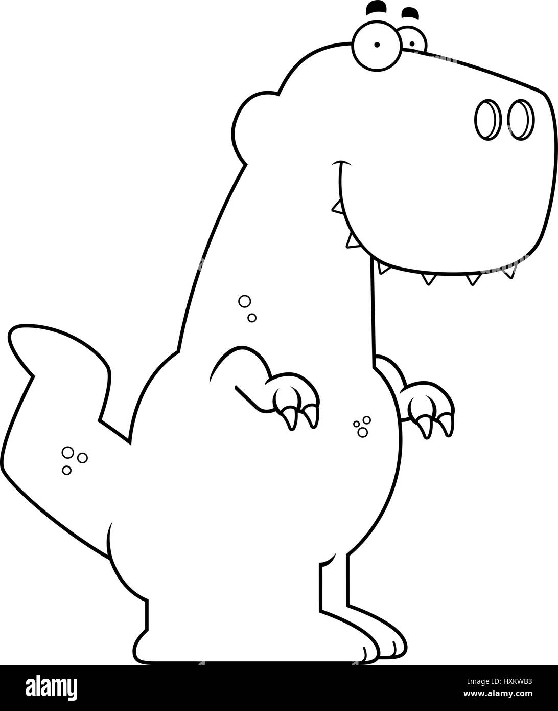 A cartoon illustration of a Tyrannosaurus Rex dinosaur smiling Stock ...