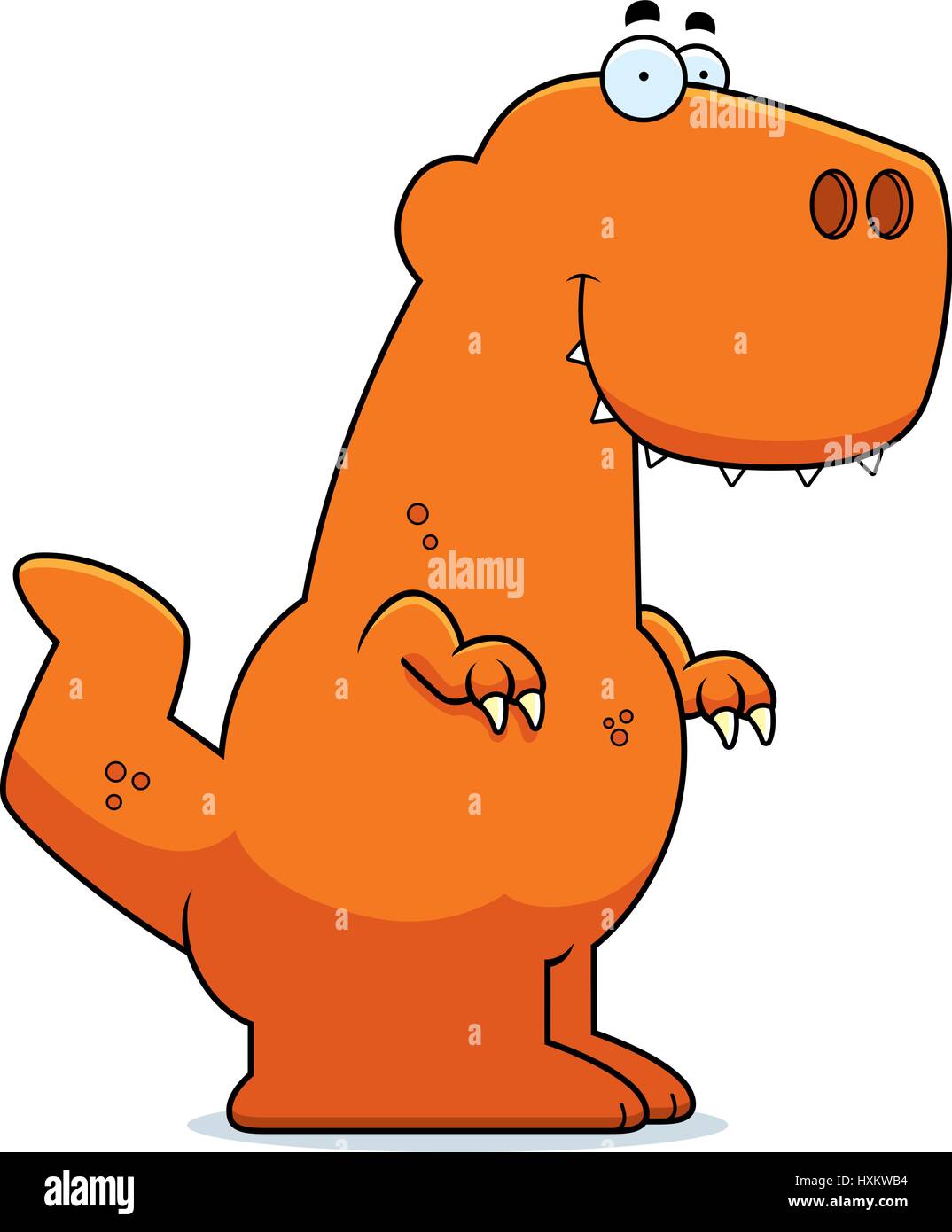 A cartoon illustration of a Tyrannosaurus Rex dinosaur smiling Stock ...