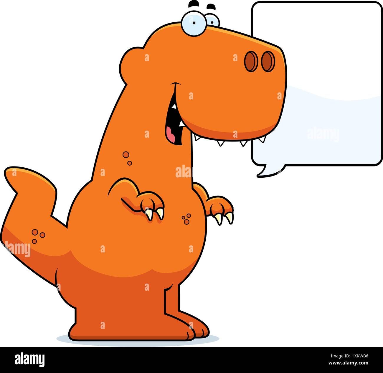 A cartoon illustration of a Tyrannosaurus Rex dinosaur talking Stock ...