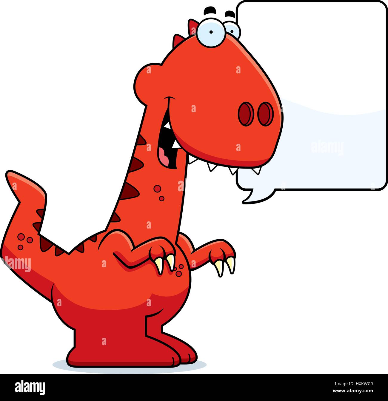 A cartoon illustration of a Velociraptor dinosaur talking Stock Vector ...