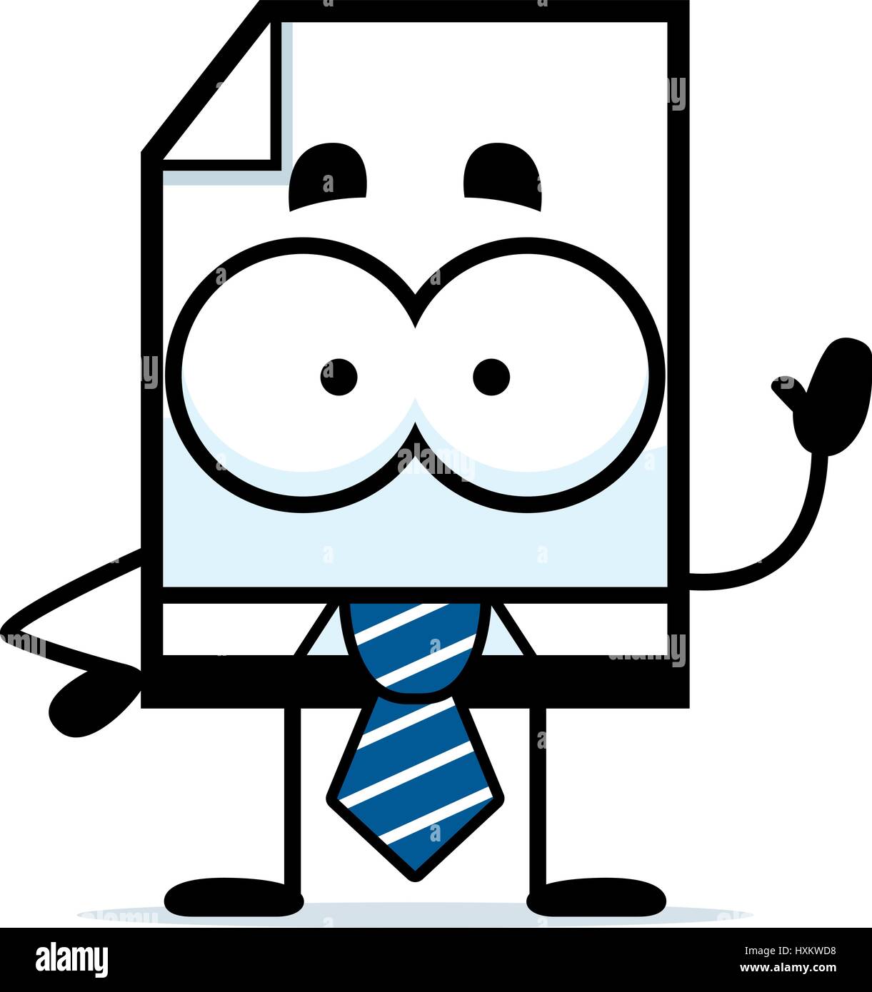 A cartoon illustration of a business file waving Stock Vector Image ...