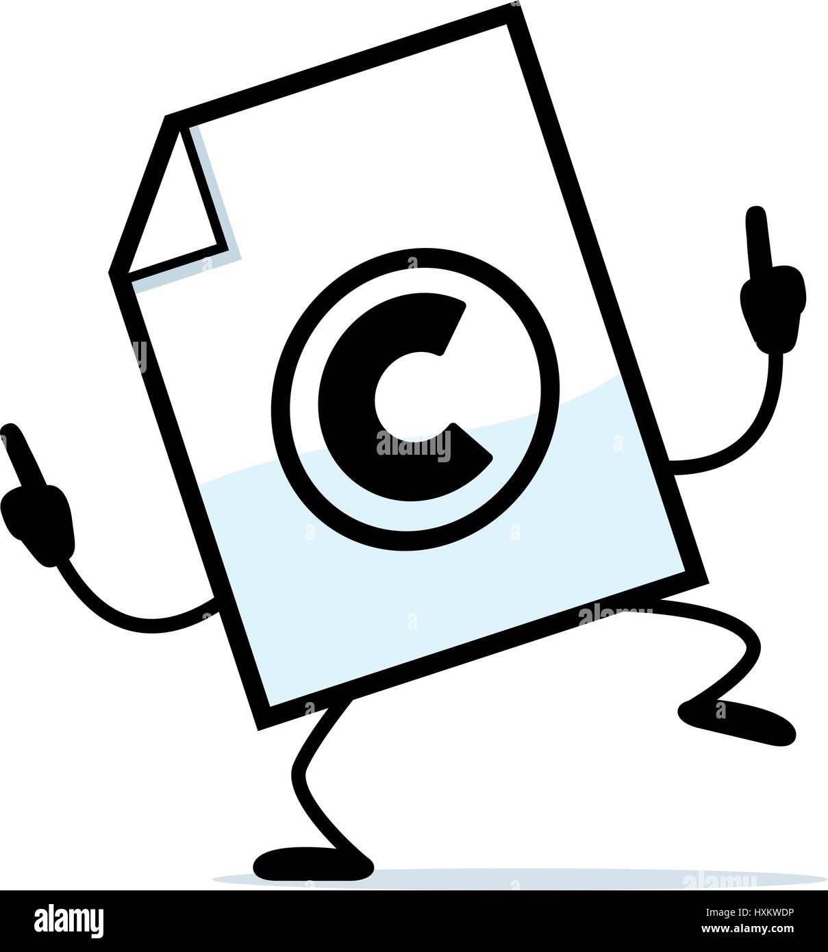 A cartoon illustration of a copyrighted file dancing Stock Vector Image ...