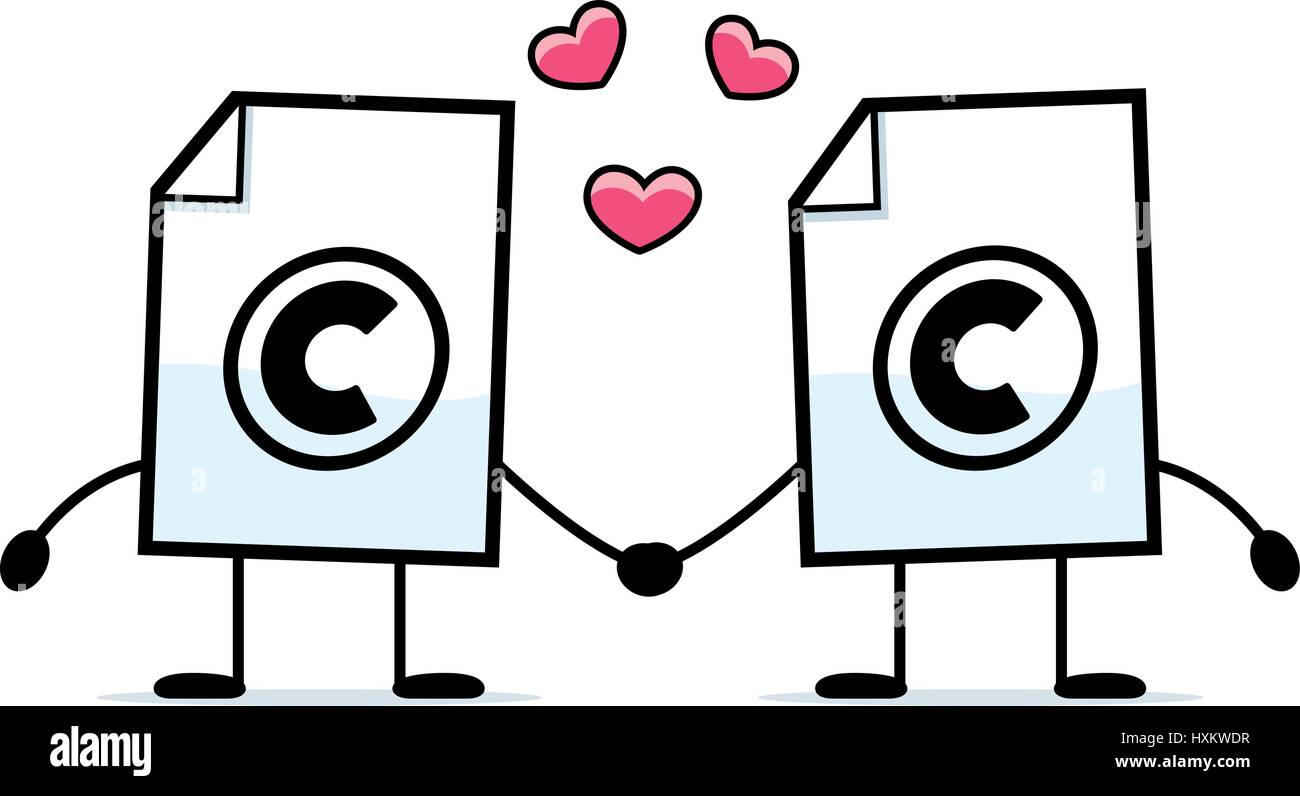 A cartoon illustration of a copyrighted file holding hands Stock Vector ...