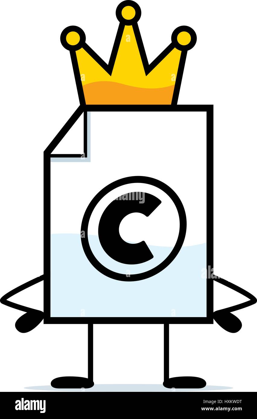 A cartoon illustration of a copyrighted file with a crown Stock Vector ...