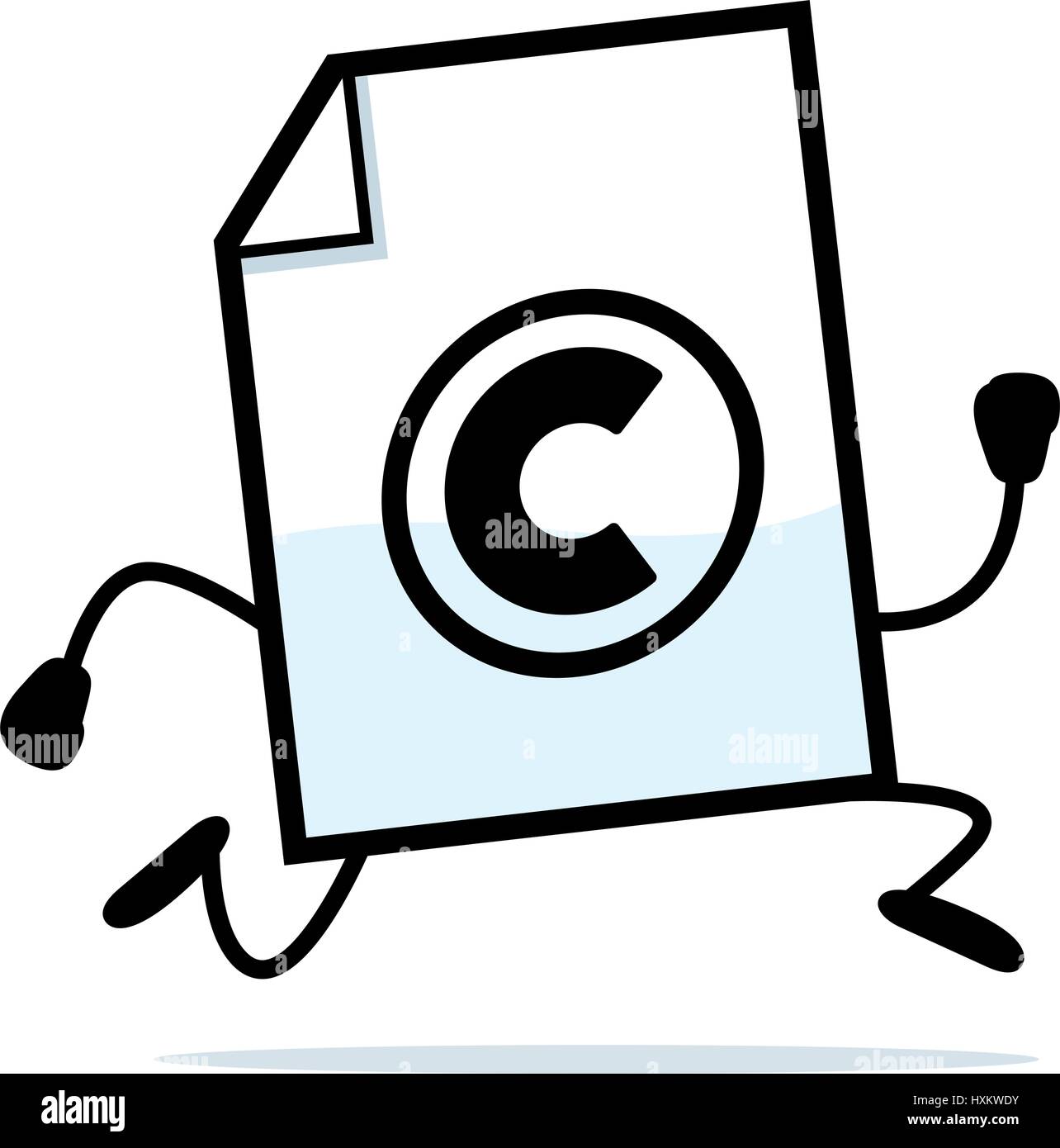 A cartoon illustration of a copyrighted file running Stock Vector Image ...