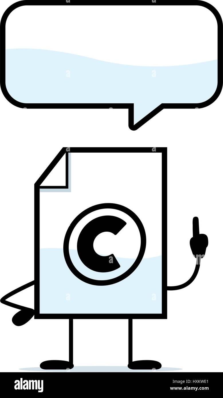 A cartoon illustration of a copyrighted file talking Stock Vector Image ...