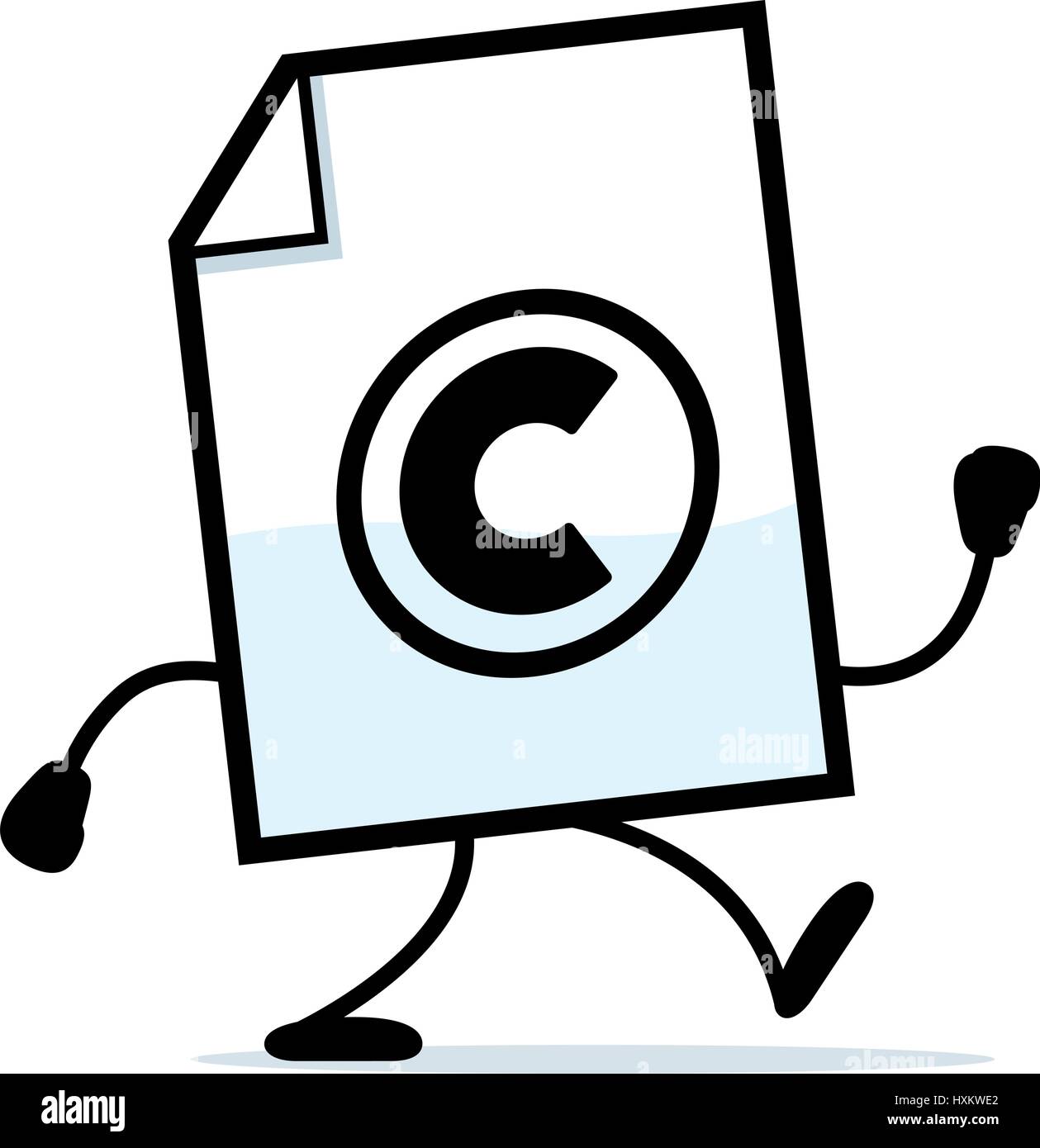 A cartoon illustration of a copyrighted file walking Stock Vector Image ...
