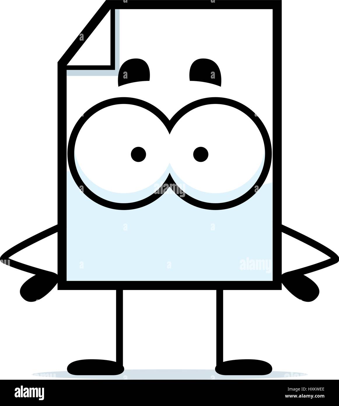 A cartoon illustration of a piece of paper standing Stock Vector Image ...