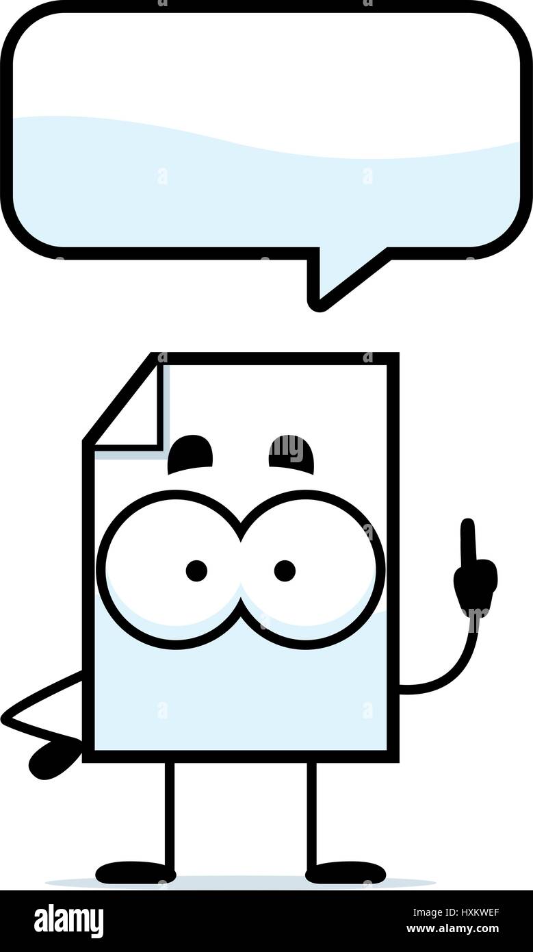 A cartoon illustration of a piece of paper talking Stock Vector Image ...