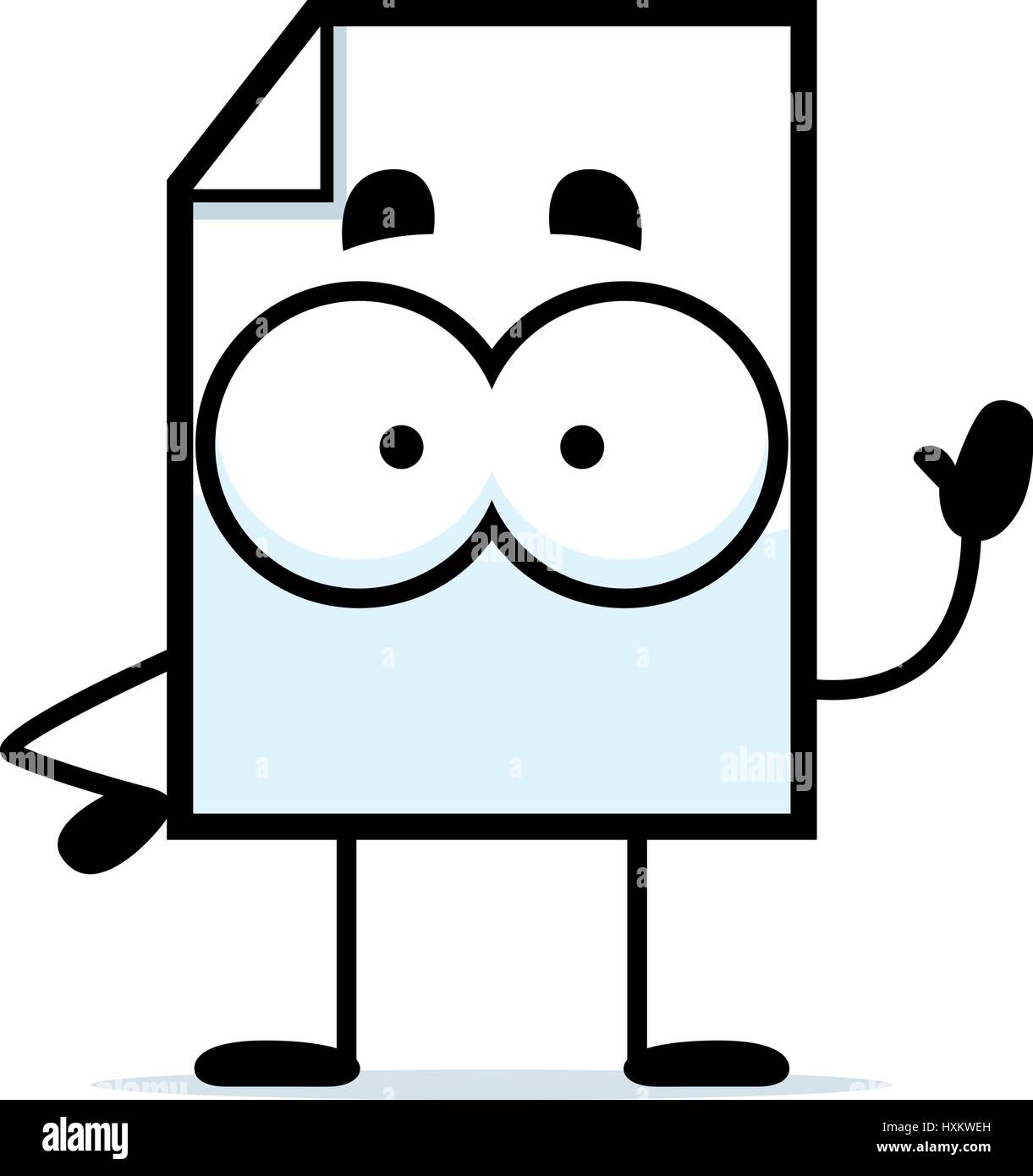 A cartoon illustration of a piece of paper waving Stock Vector Image ...