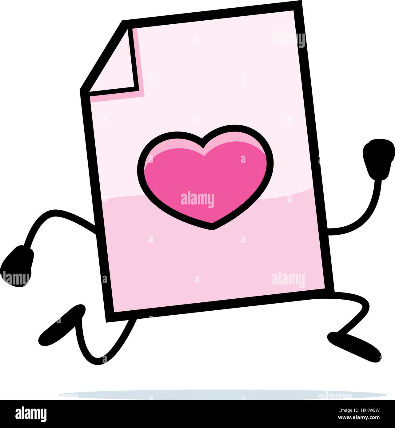 A cartoon illustration of a valentine running Stock Vector Image & Art ...