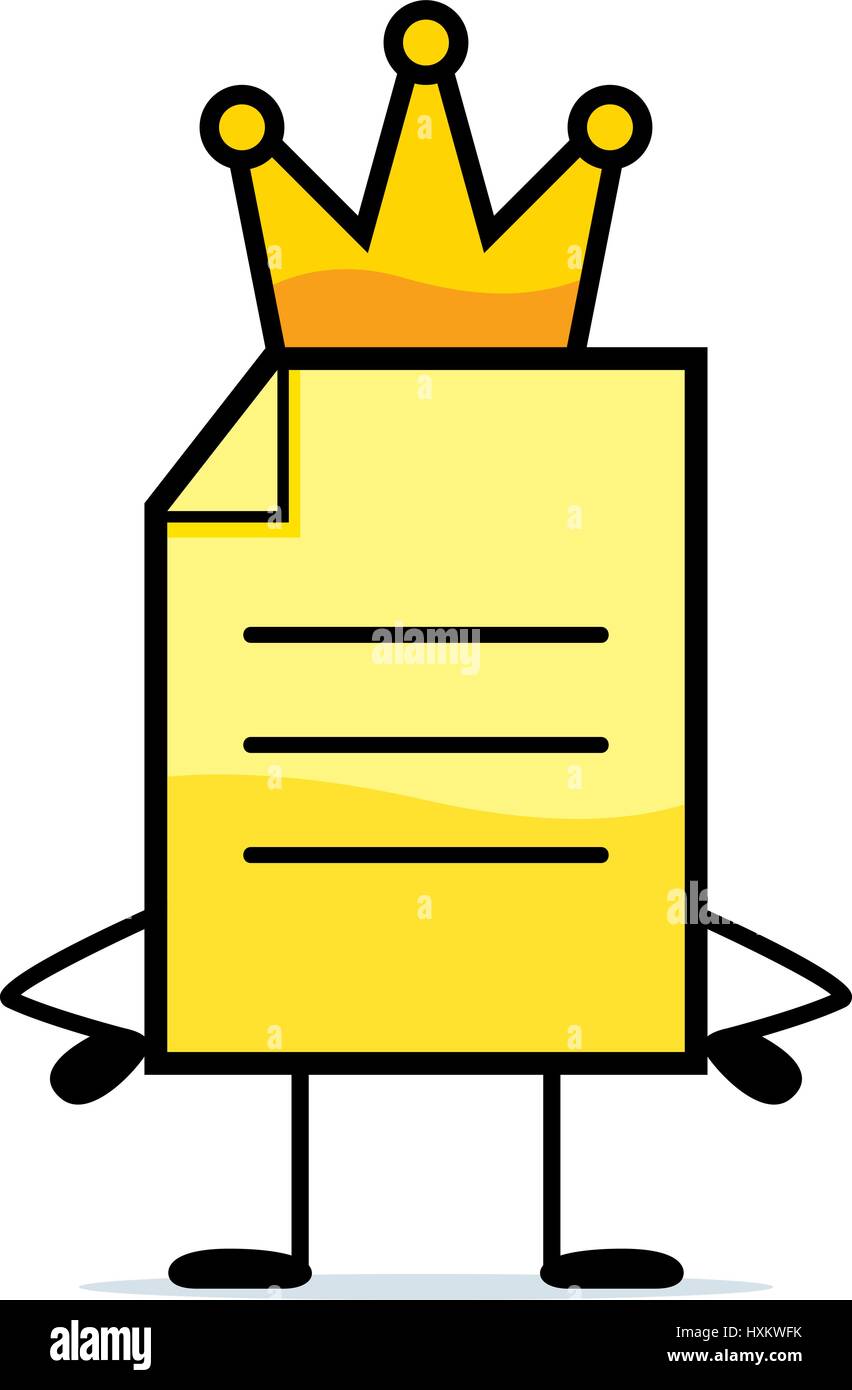 A cartoon illustration of a yellow note with a crown Stock Vector Image ...