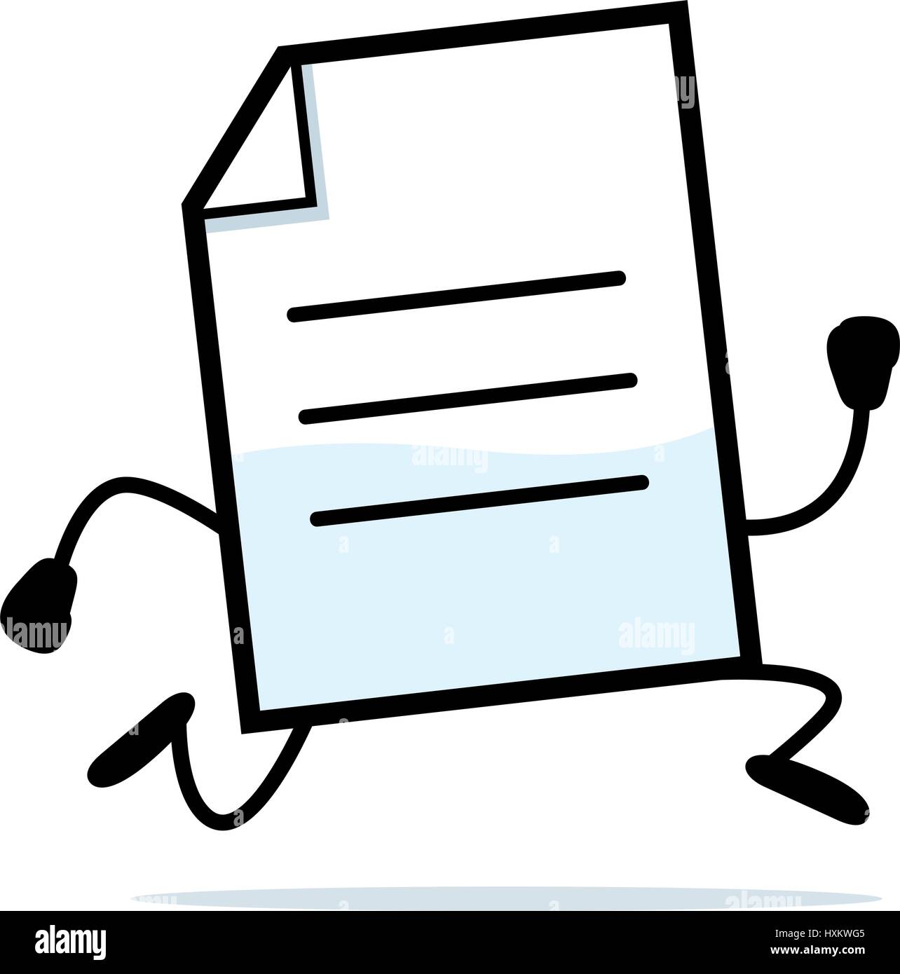 Cartoon illustration piece paper running hi-res stock photography and ...