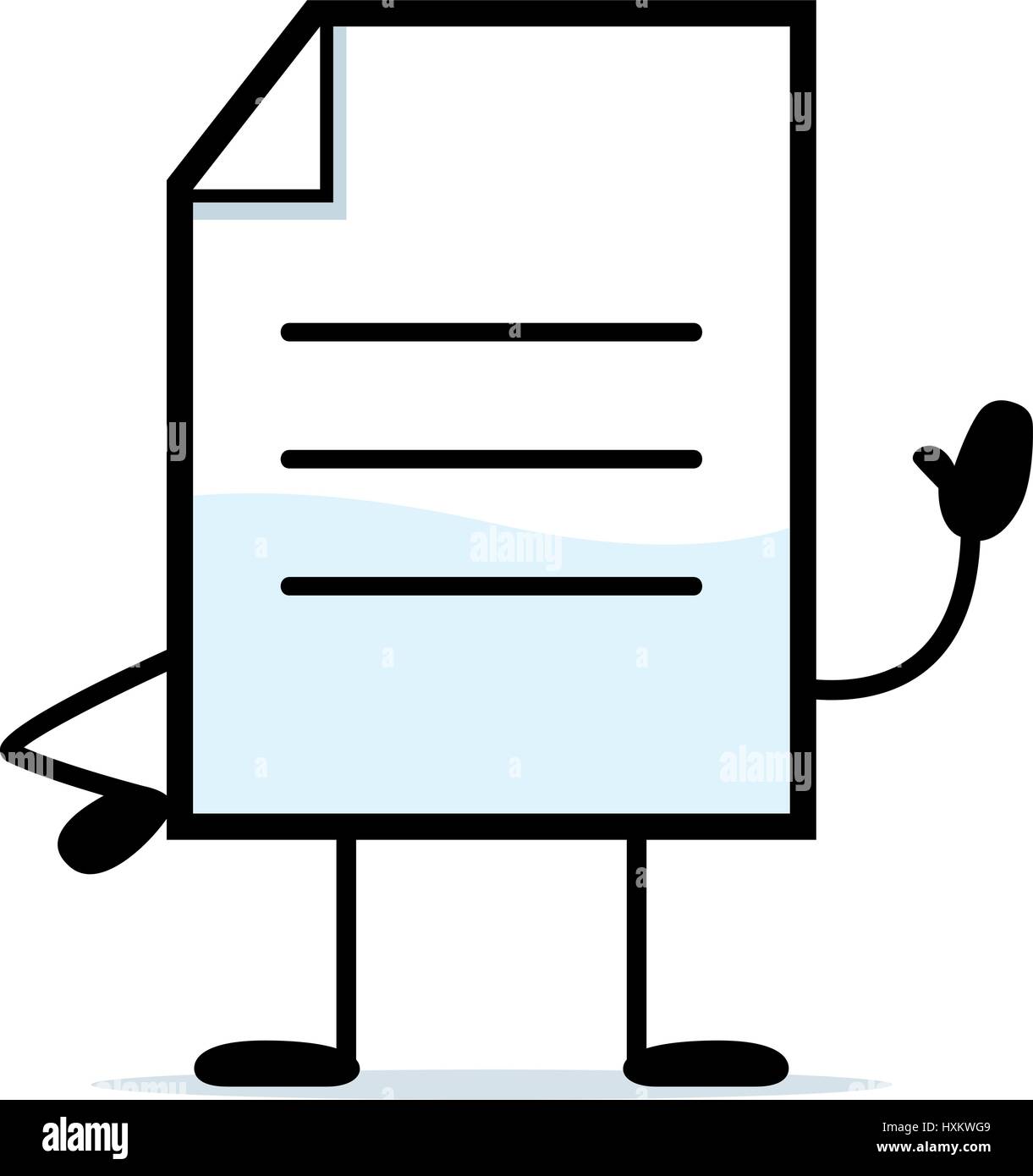 A cartoon illustration of a document waving Stock Vector Image & Art ...
