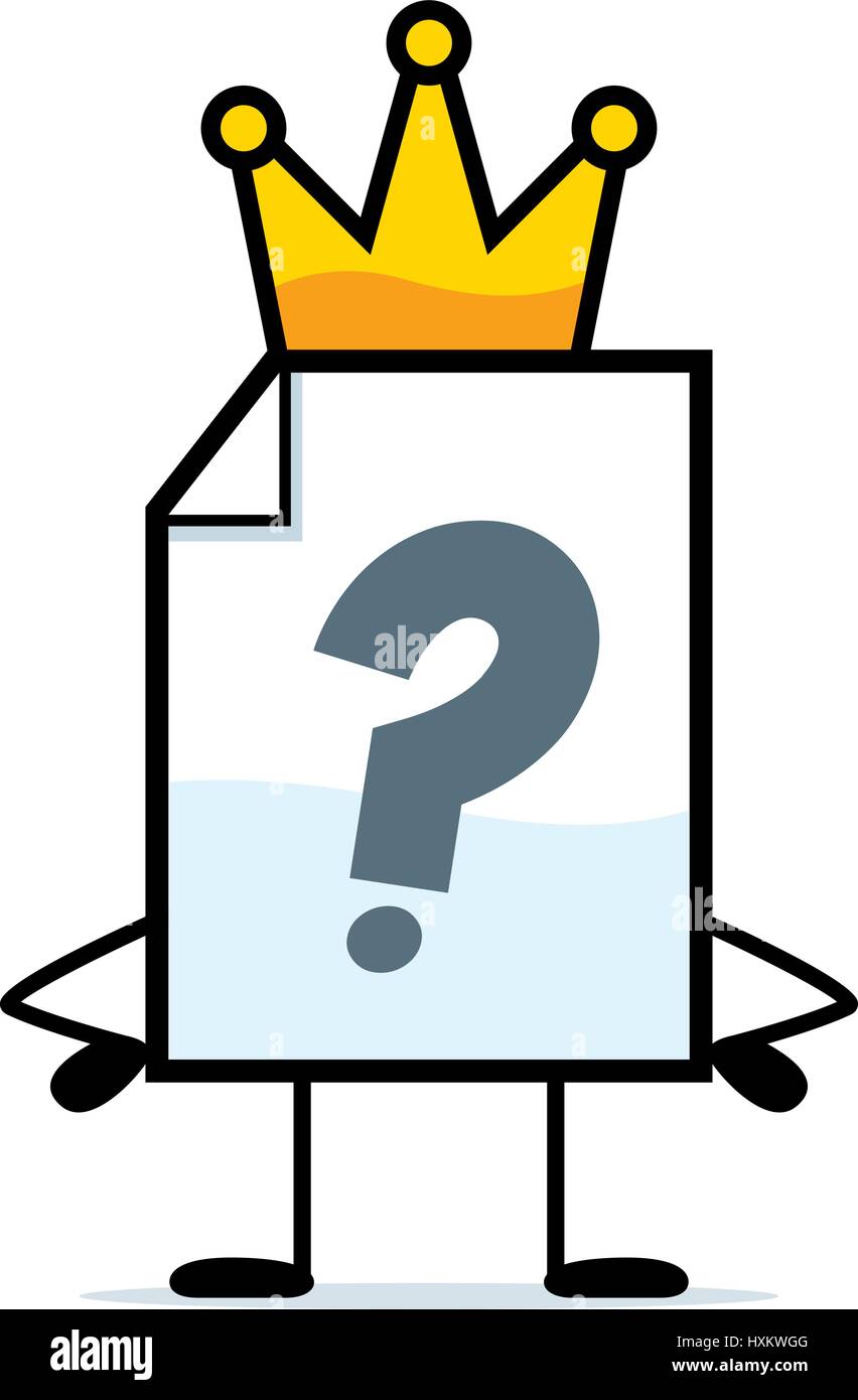 A cartoon illustration of an unknown file with a crown Stock Vector ...