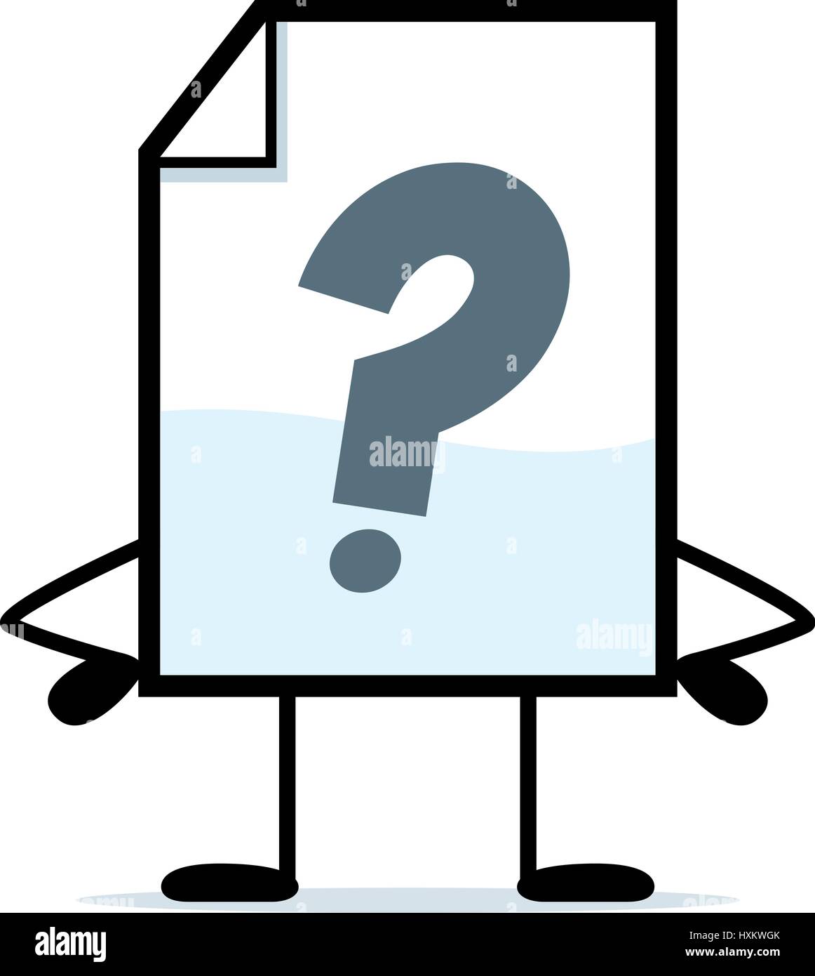 A cartoon illustration of an unknown file standing Stock Vector Image ...