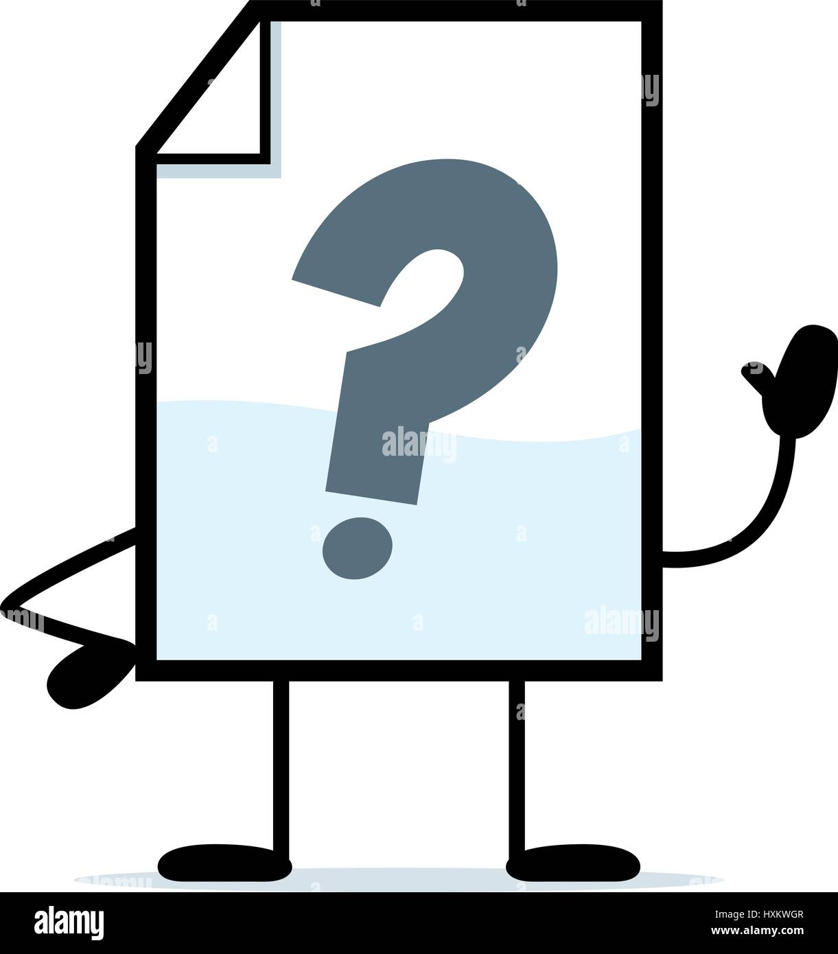 A cartoon illustration of an unknown file waving Stock Vector Image ...