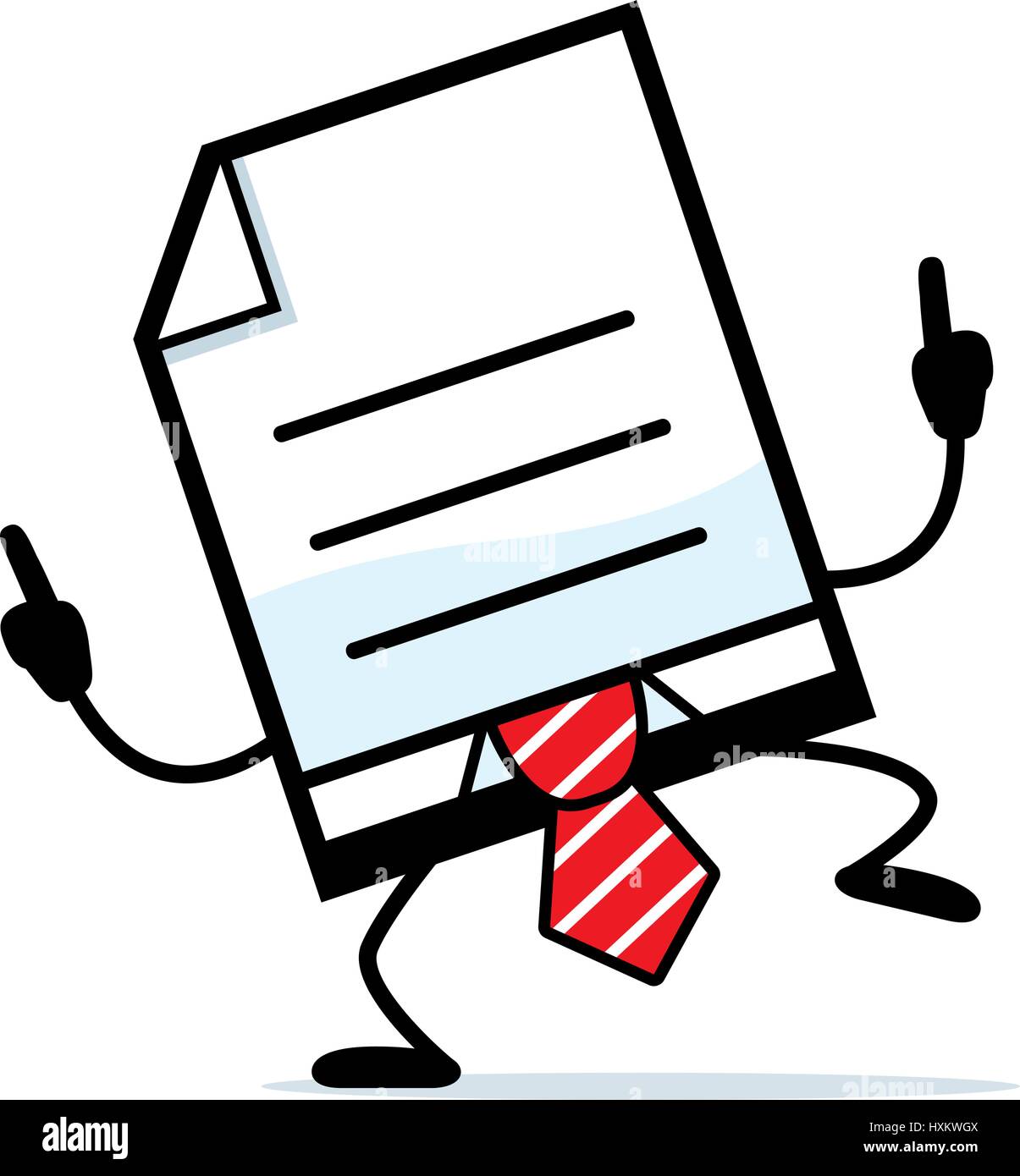 A cartoon illustration of a business document dancing Stock Vector ...