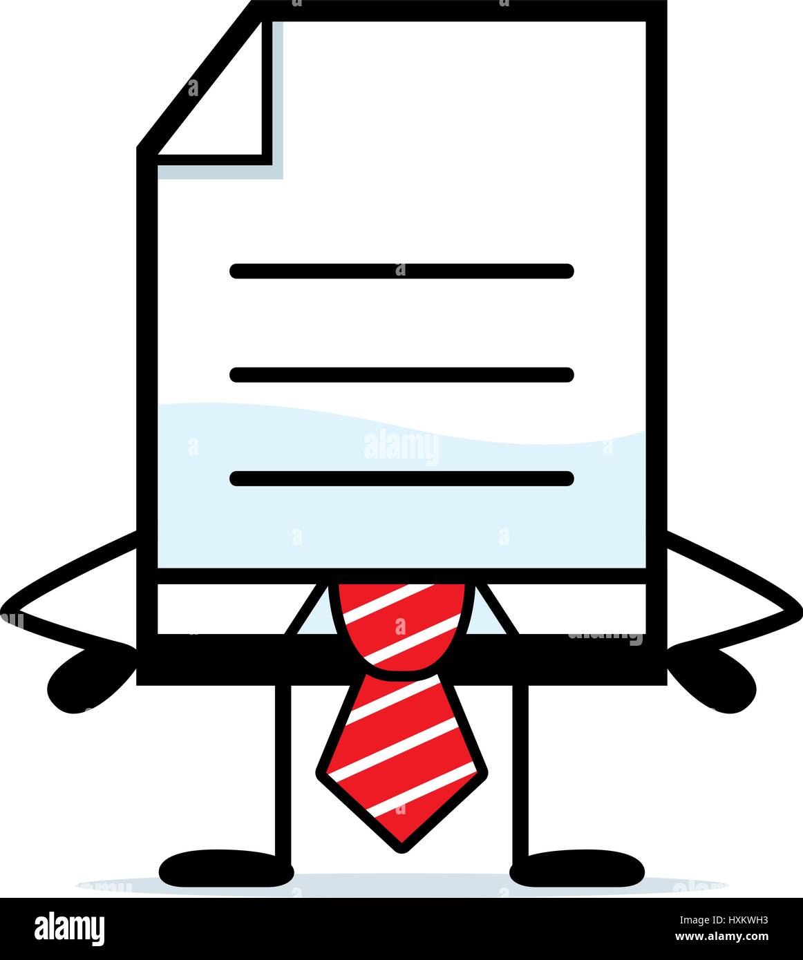 A cartoon illustration of a business document standing Stock Vector ...