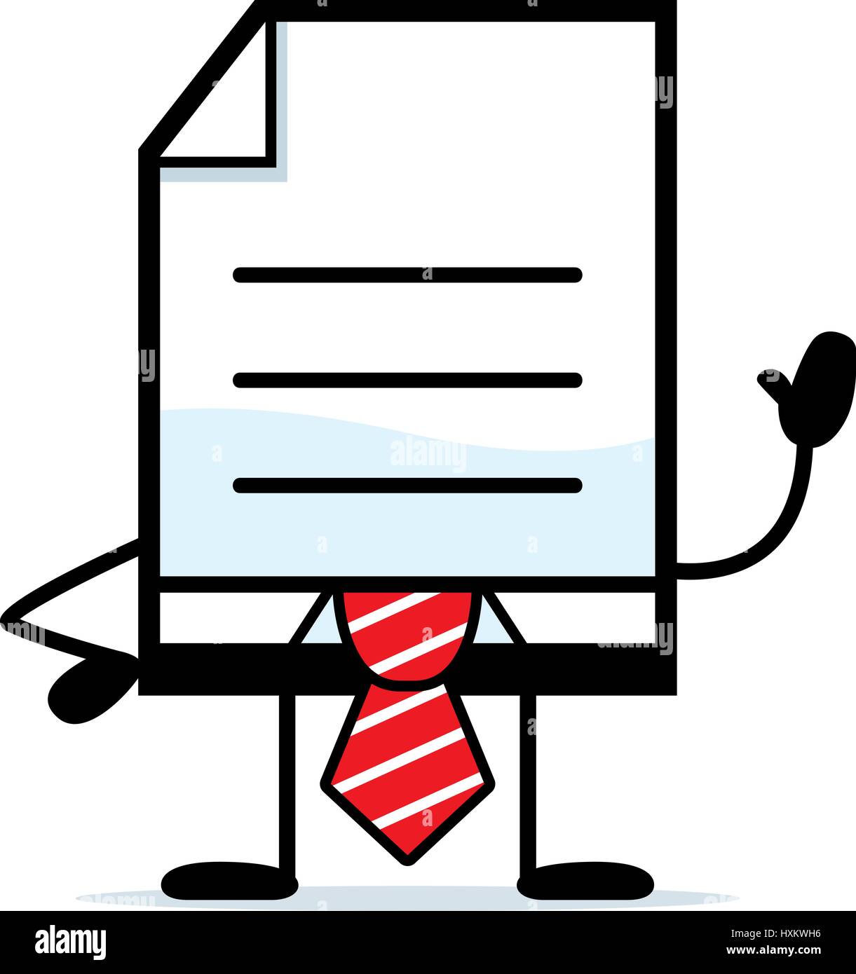 A cartoon illustration of a business document waving Stock Vector Image ...