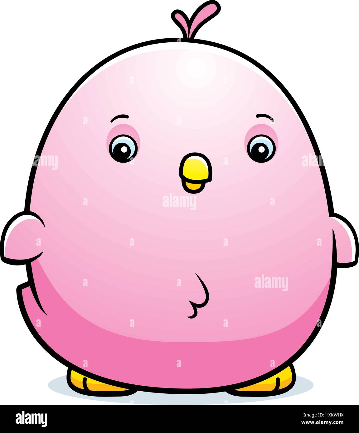 A cartoon illustration of a baby pink parakeet standing Stock Vector ...