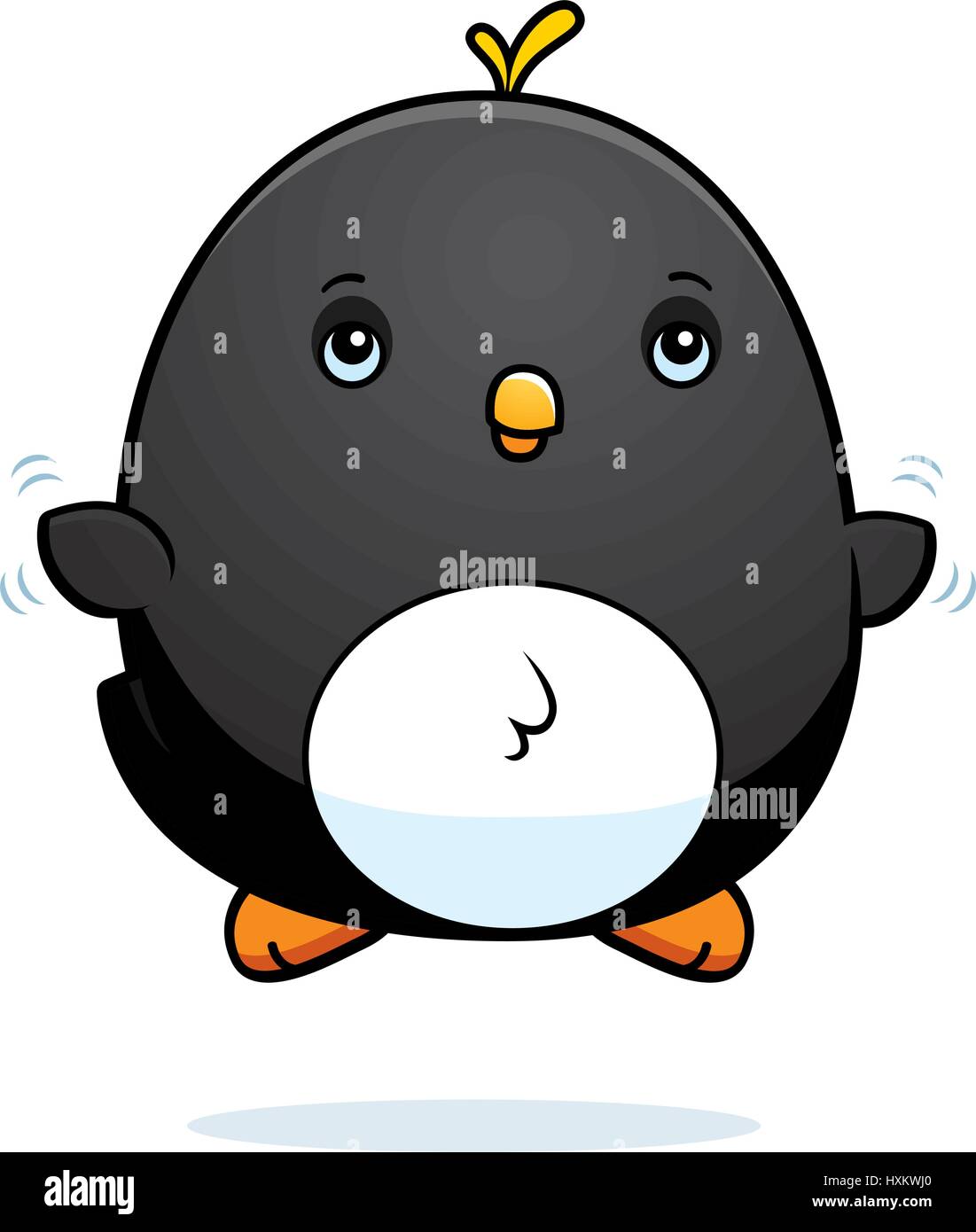 A cartoon illustration of a baby penguin flying Stock Vector Image ...