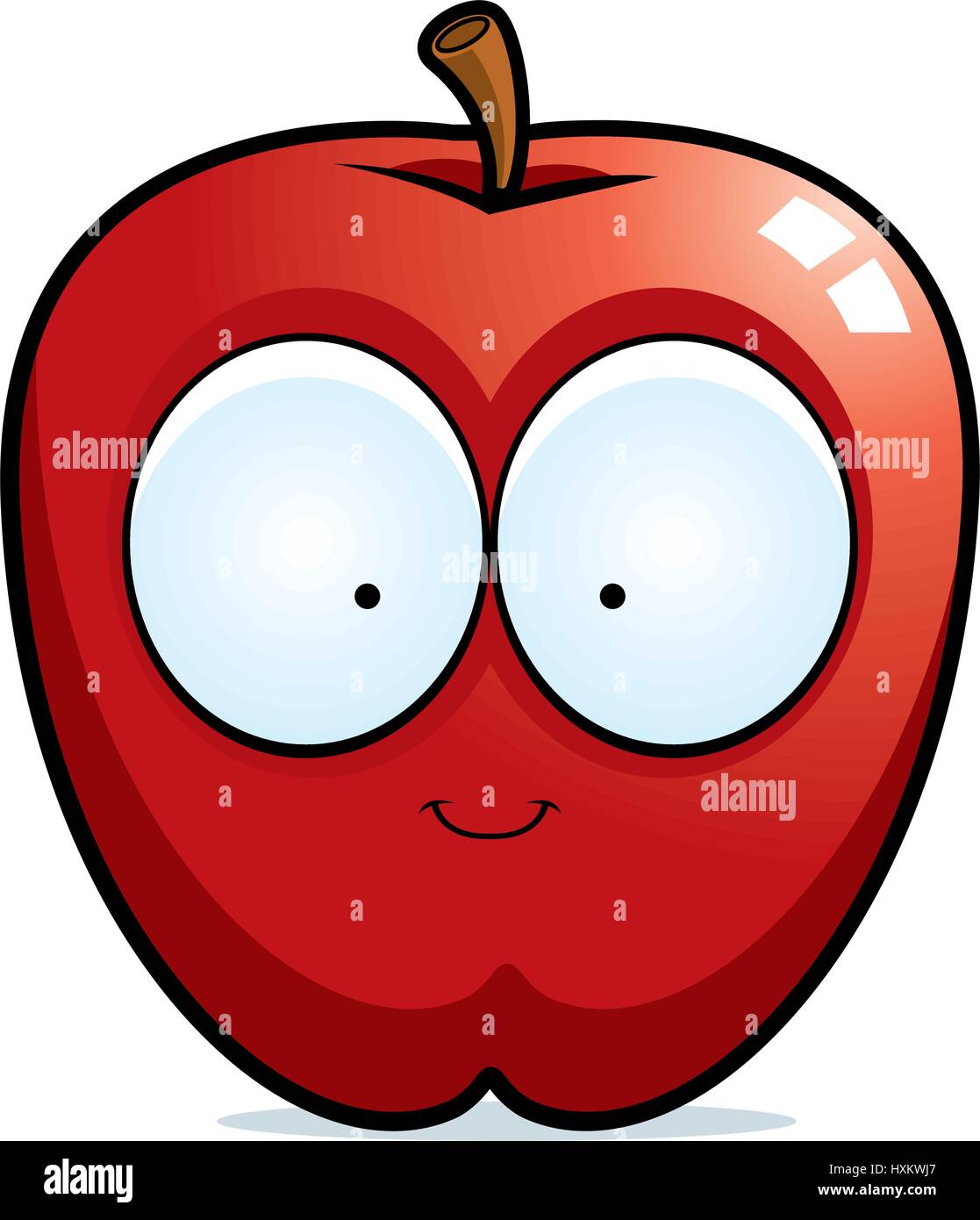 A cartoon illustration of an apple smiling and happy Stock Vector Image ...