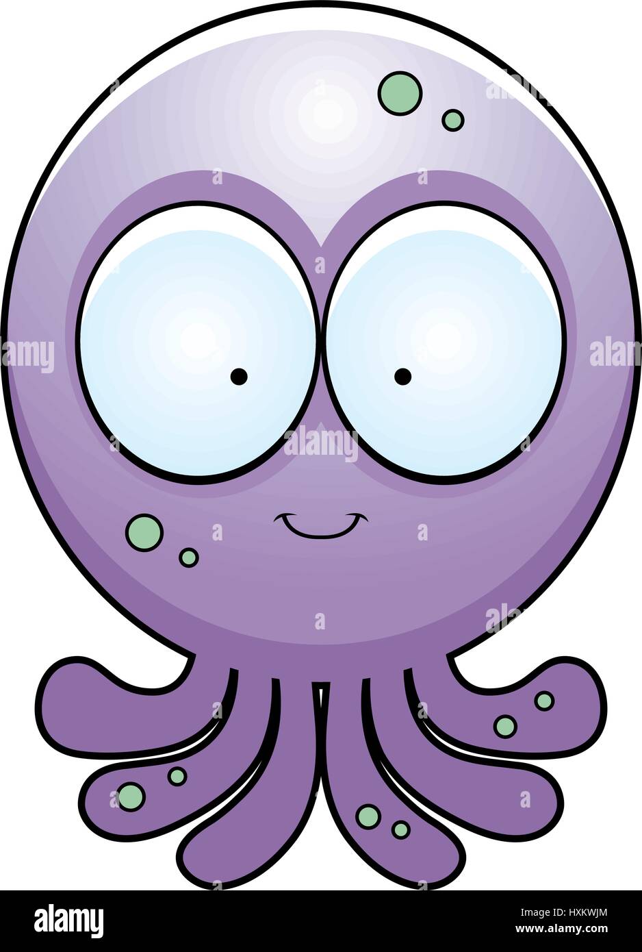 A cartoon illustration of a octopus smiling and happy Stock Vector ...