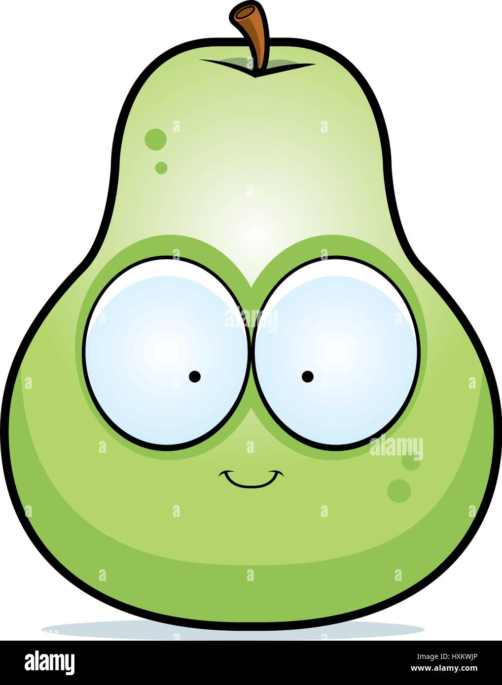 A cartoon illustration of a pear smiling and happy Stock Vector Image ...