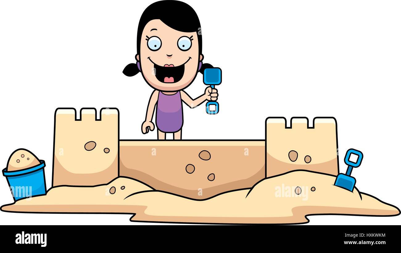 Building a sandcastle Stock Vector Images - Alamy