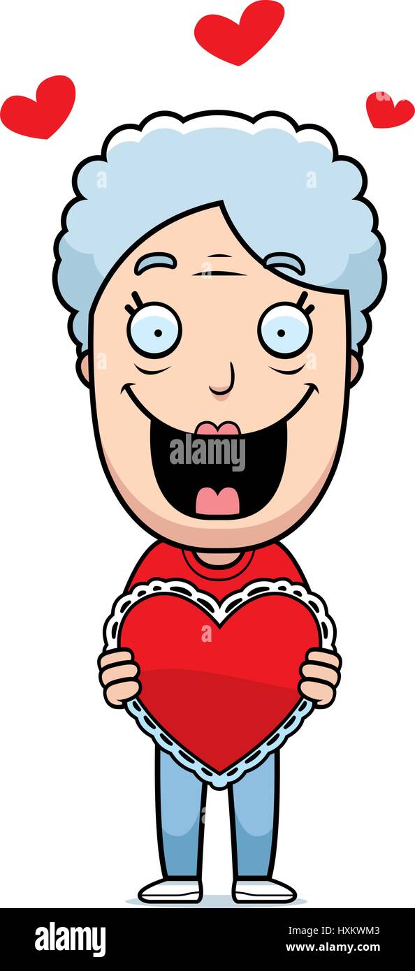 A cartoon illustration of a woman with a valentine Stock Vector Image ...
