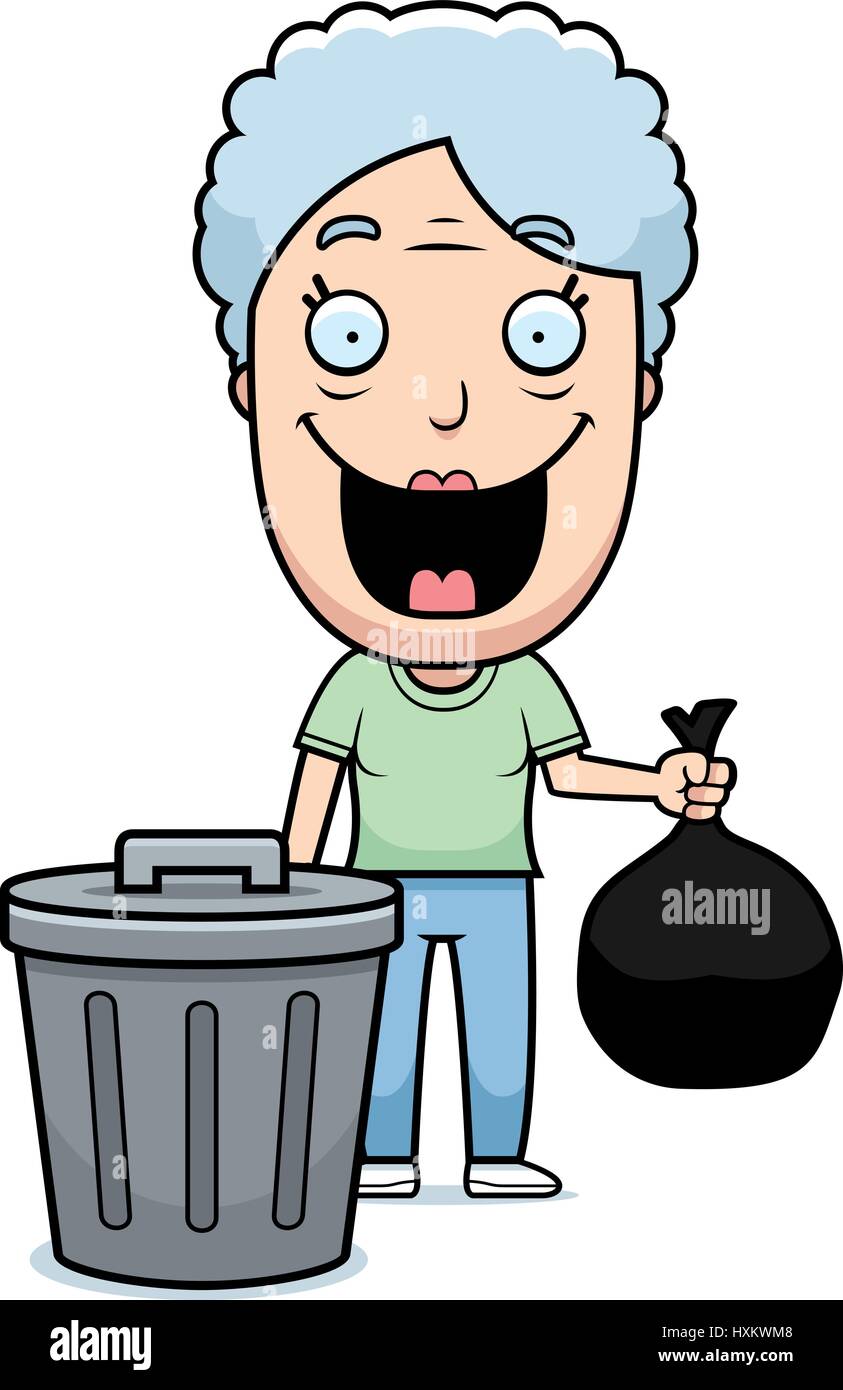 Woman taking garbage bag out hi-res stock photography and images - Alamy