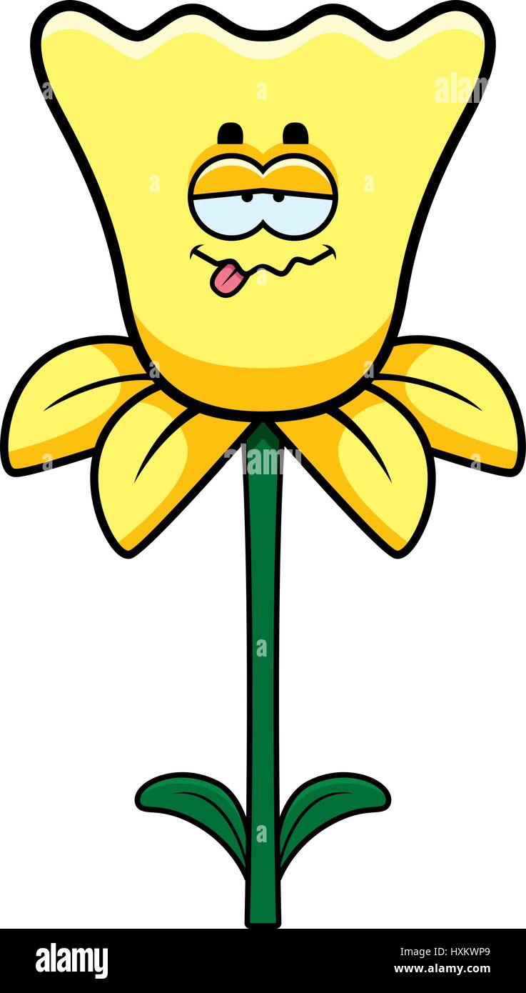 A cartoon illustration of a daffodil looking sick Stock Vector Image ...