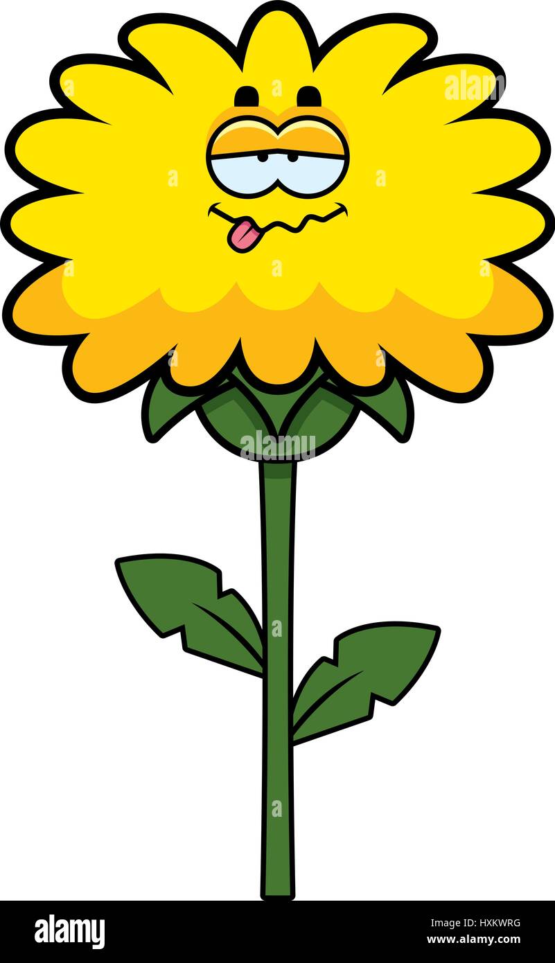 A cartoon illustration of a dandelion looking sick Stock Vector Image ...