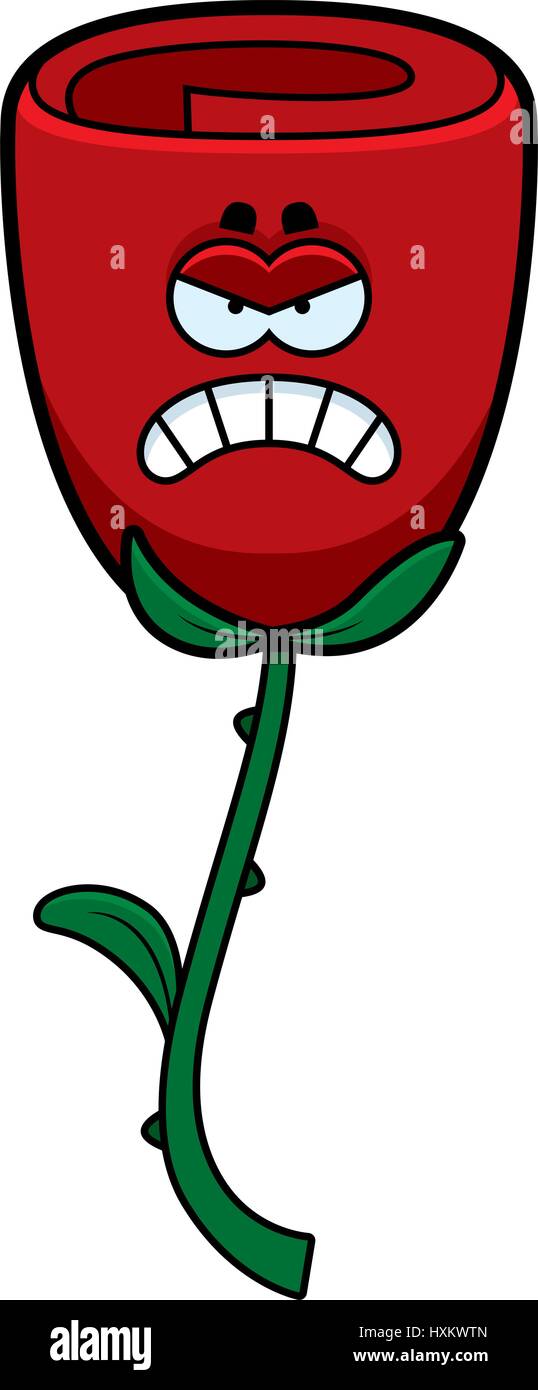 A cartoon illustration of a rose looking angry Stock Vector Image & Art ...