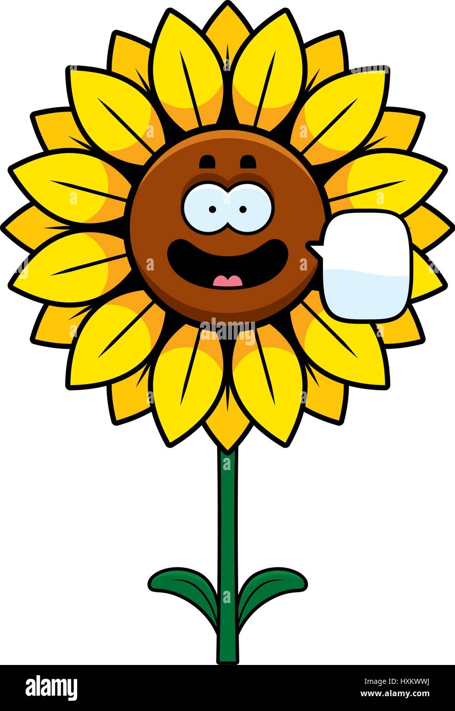 A cartoon illustration of a sunflower talking Stock Vector Image & Art ...
