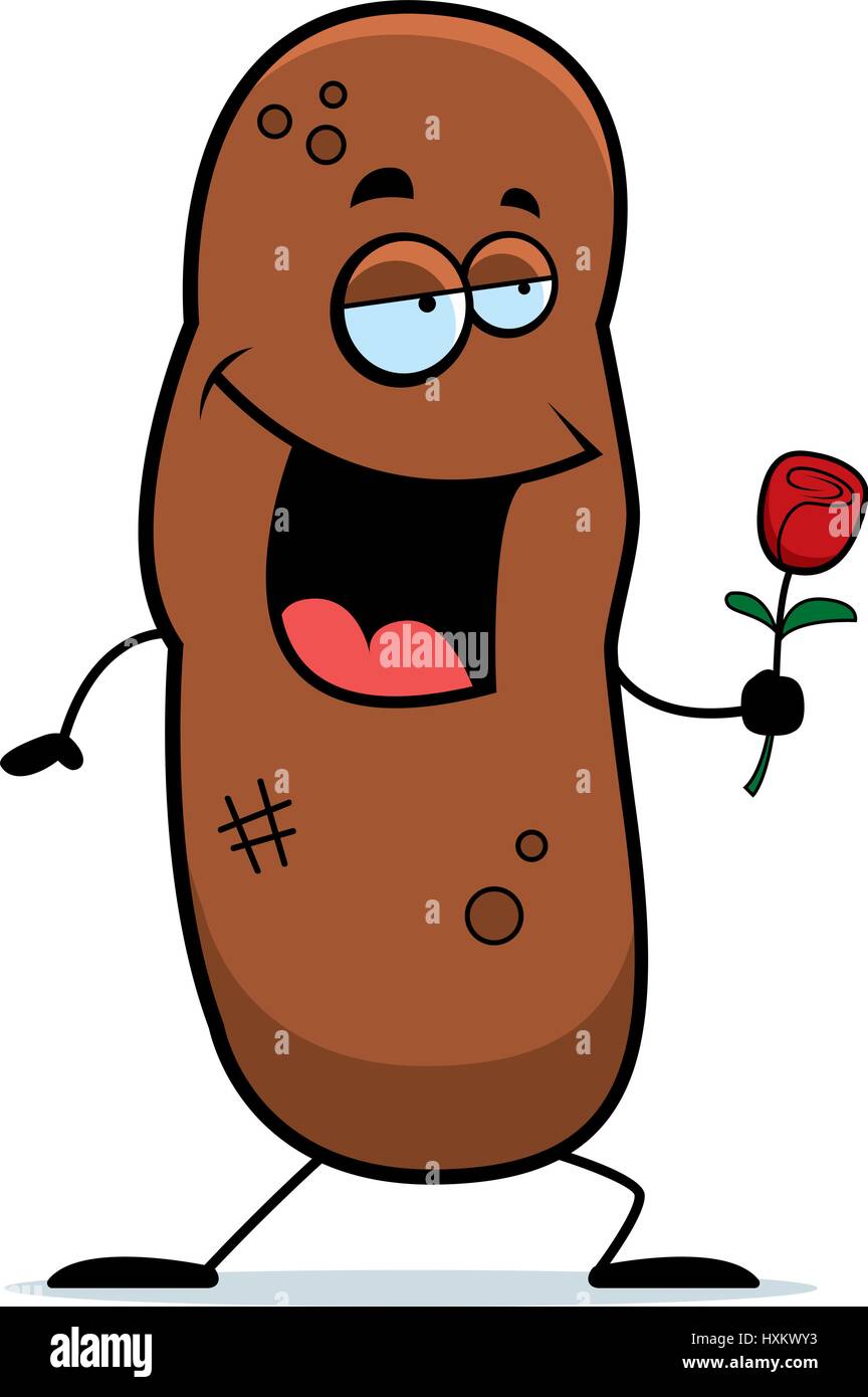 A cartoon illustration of a piece of poop with a rose Stock Vector ...
