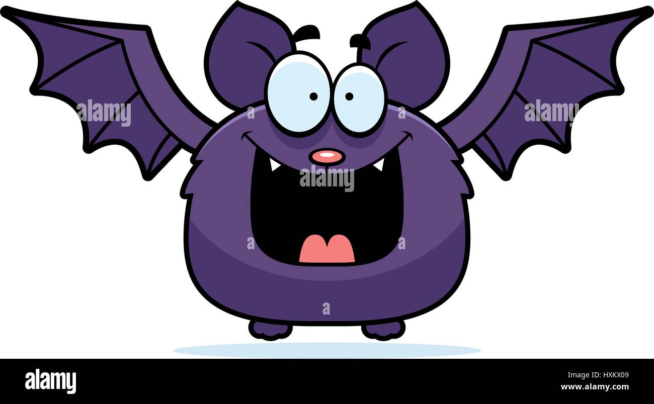 A cartoon illustration of a bat looking happy Stock Vector Image & Art ...