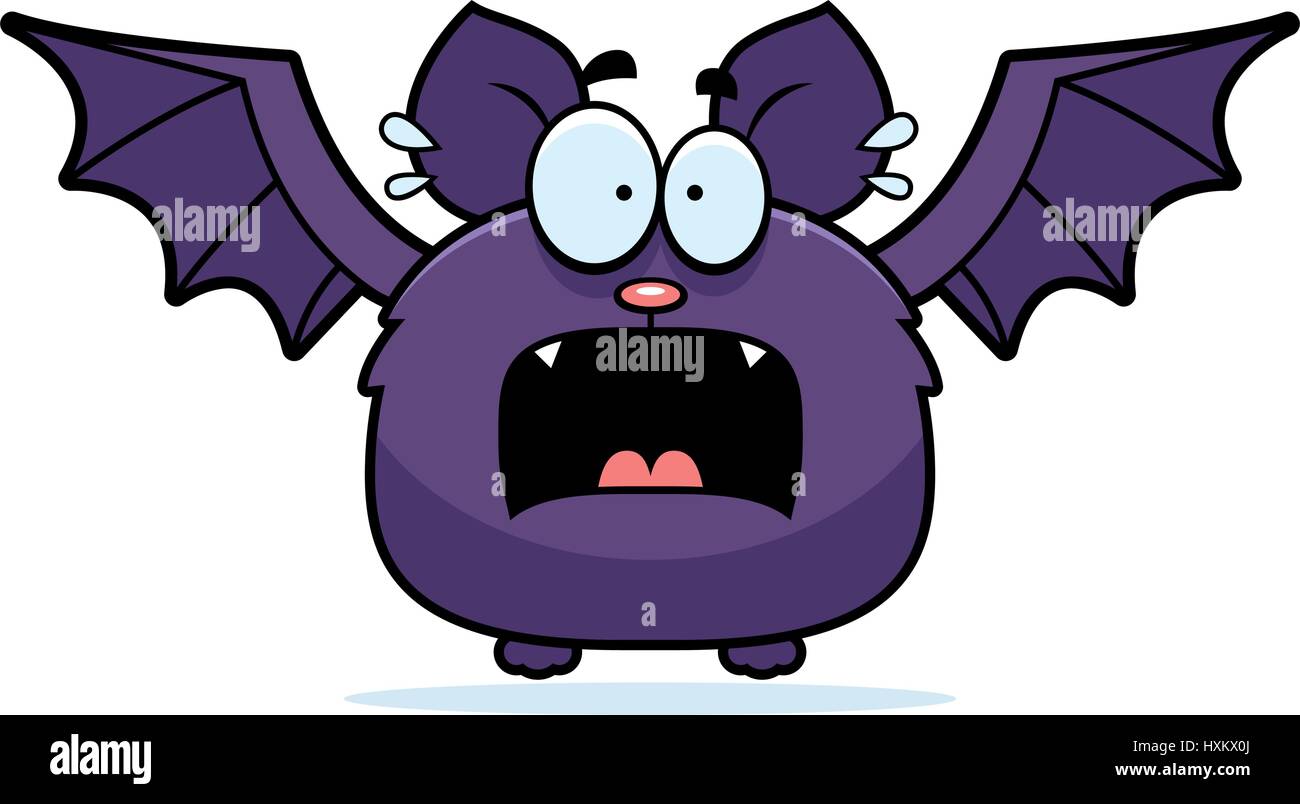 A cartoon illustration of a bat looking terrified Stock Vector Image ...