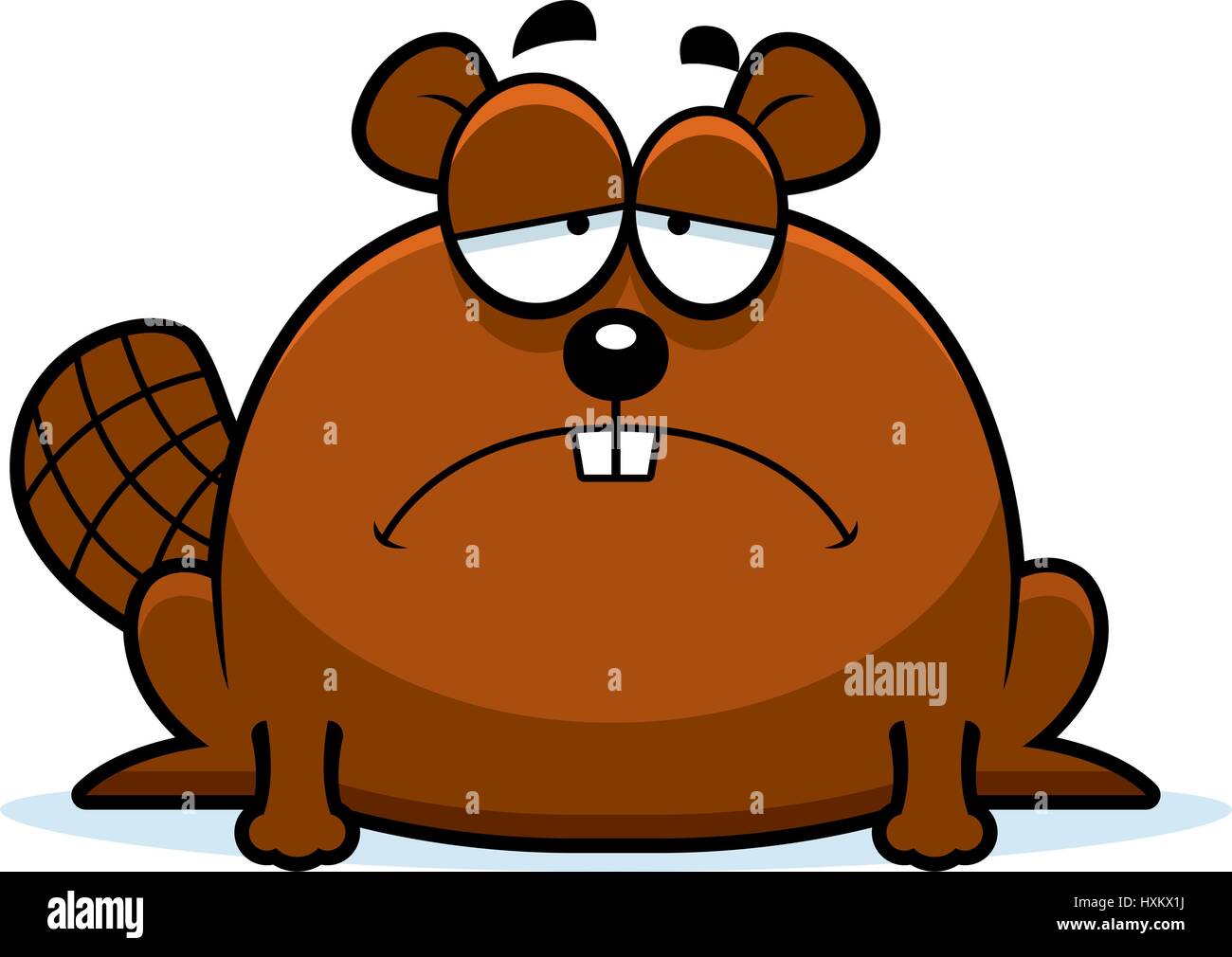 A cartoon illustration of a beaver looking depressed Stock Vector Image ...