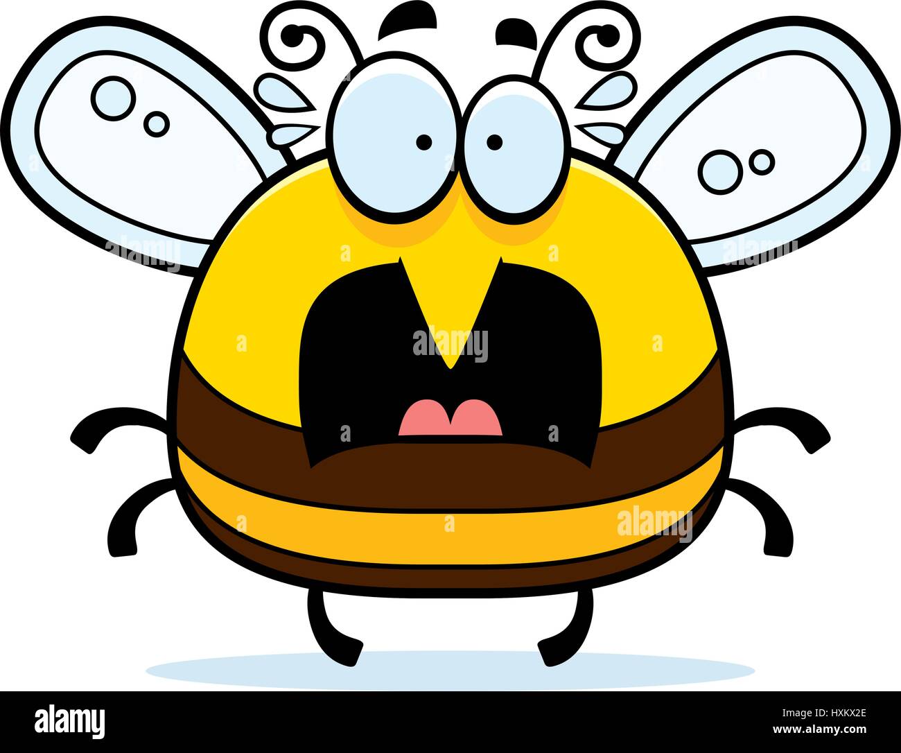 A cartoon illustration of a bee looking scared Stock Vector Image & Art ...