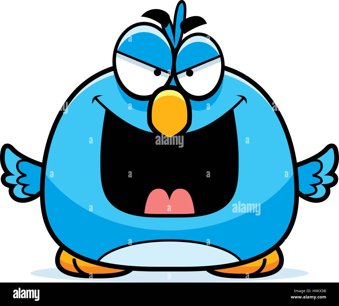 Angry blue bird Stock Vector Images - Alamy