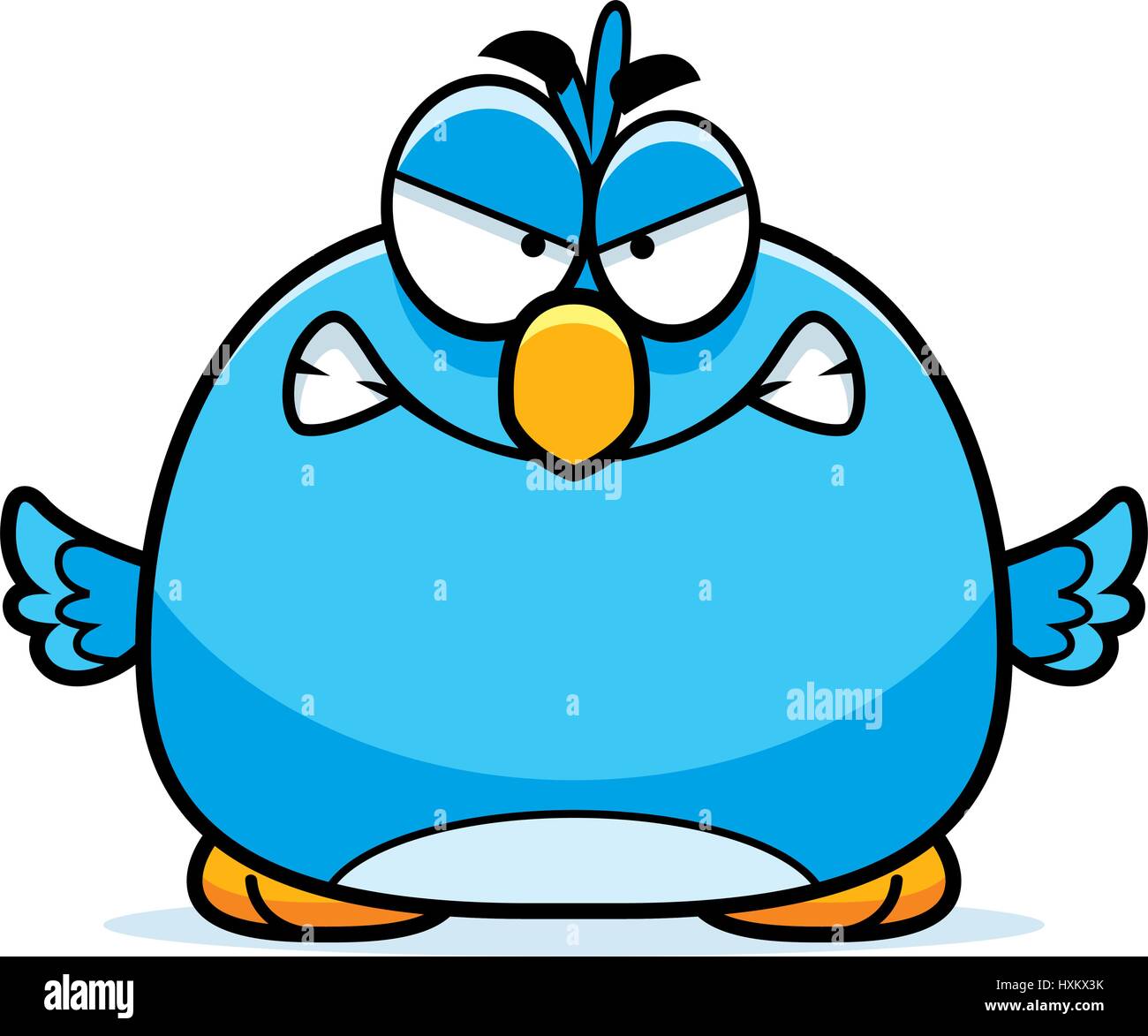 Angry blue bird Stock Vector Images - Alamy