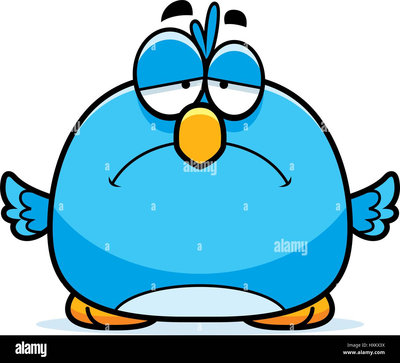 A cartoon illustration of a bluebird looking sad Stock Vector Image ...