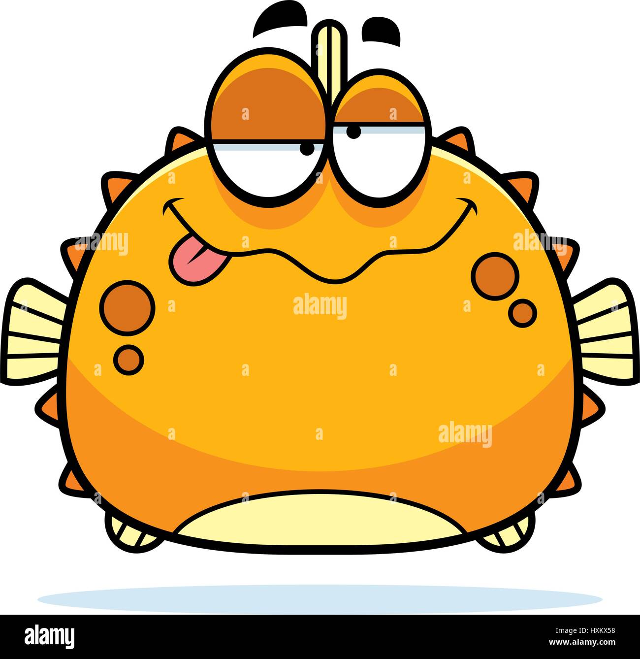 A cartoon illustration of a blowfish looking drunk Stock Vector Image ...