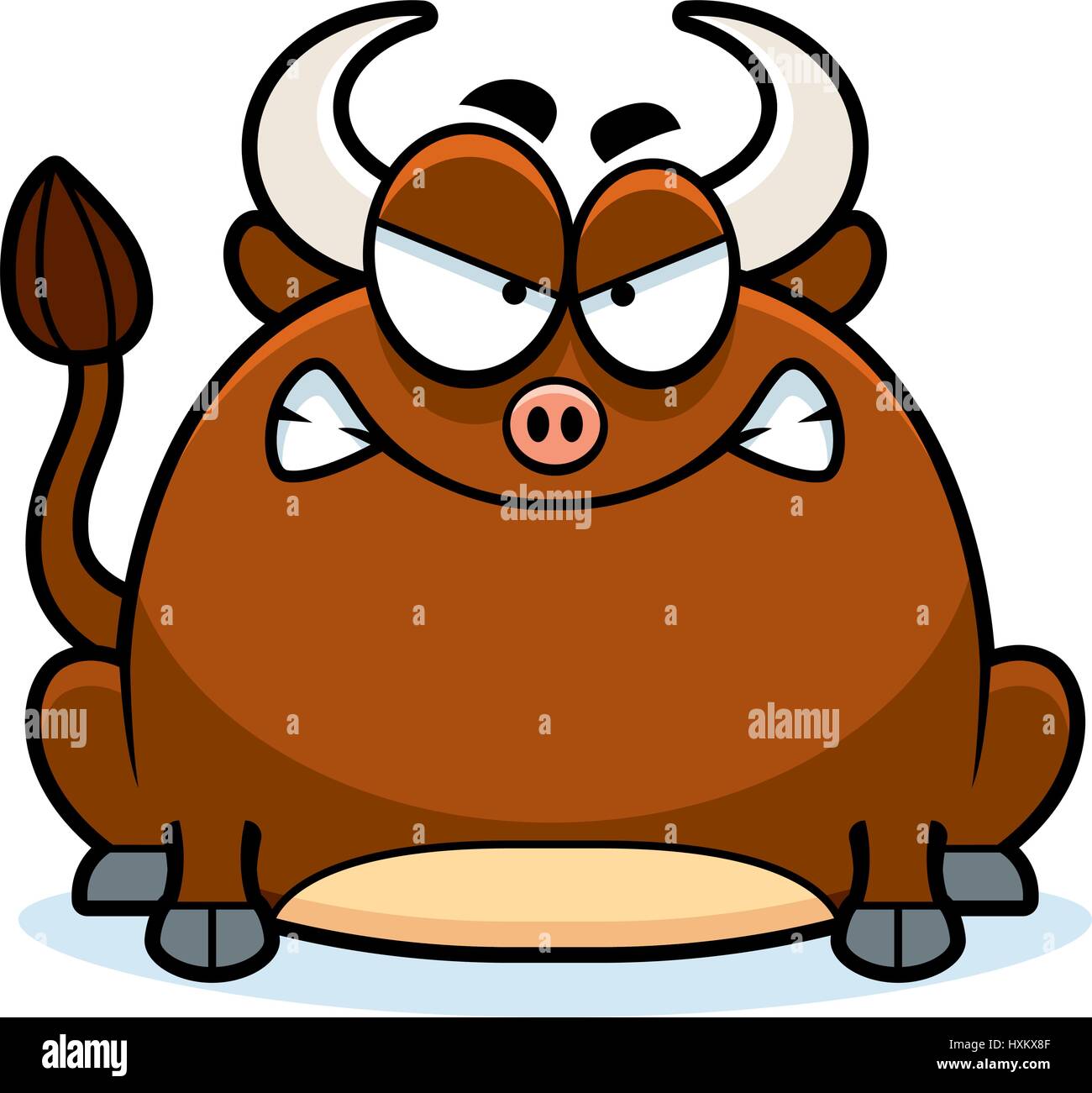 A cartoon illustration of a little bull looking mad Stock Vector Image ...