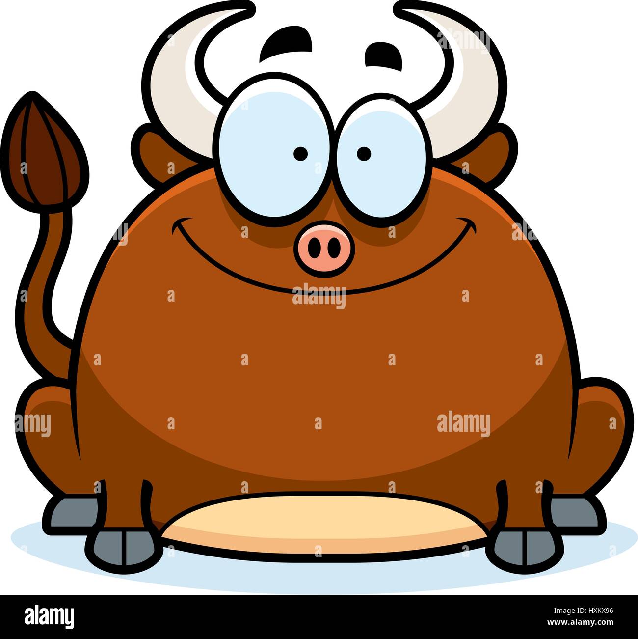 A cartoon illustration of a little bull smiling Stock Vector Image ...