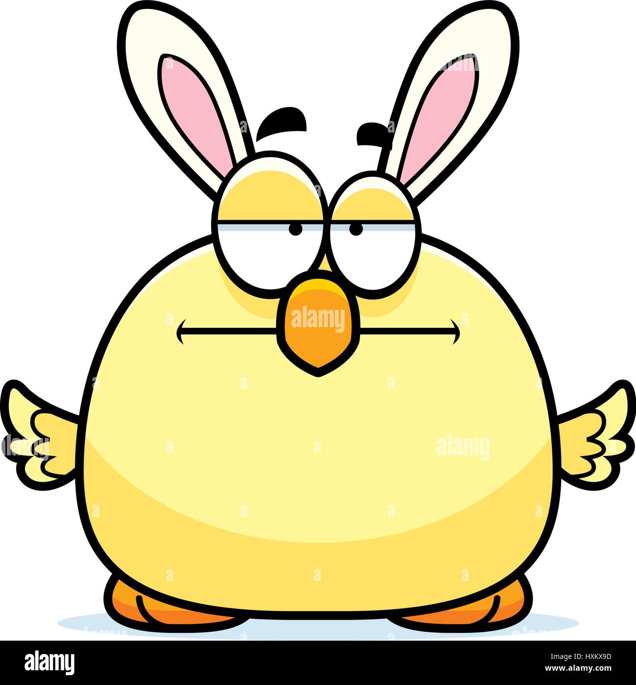 A cartoon illustration of an Easter bunny chick looking bored Stock ...