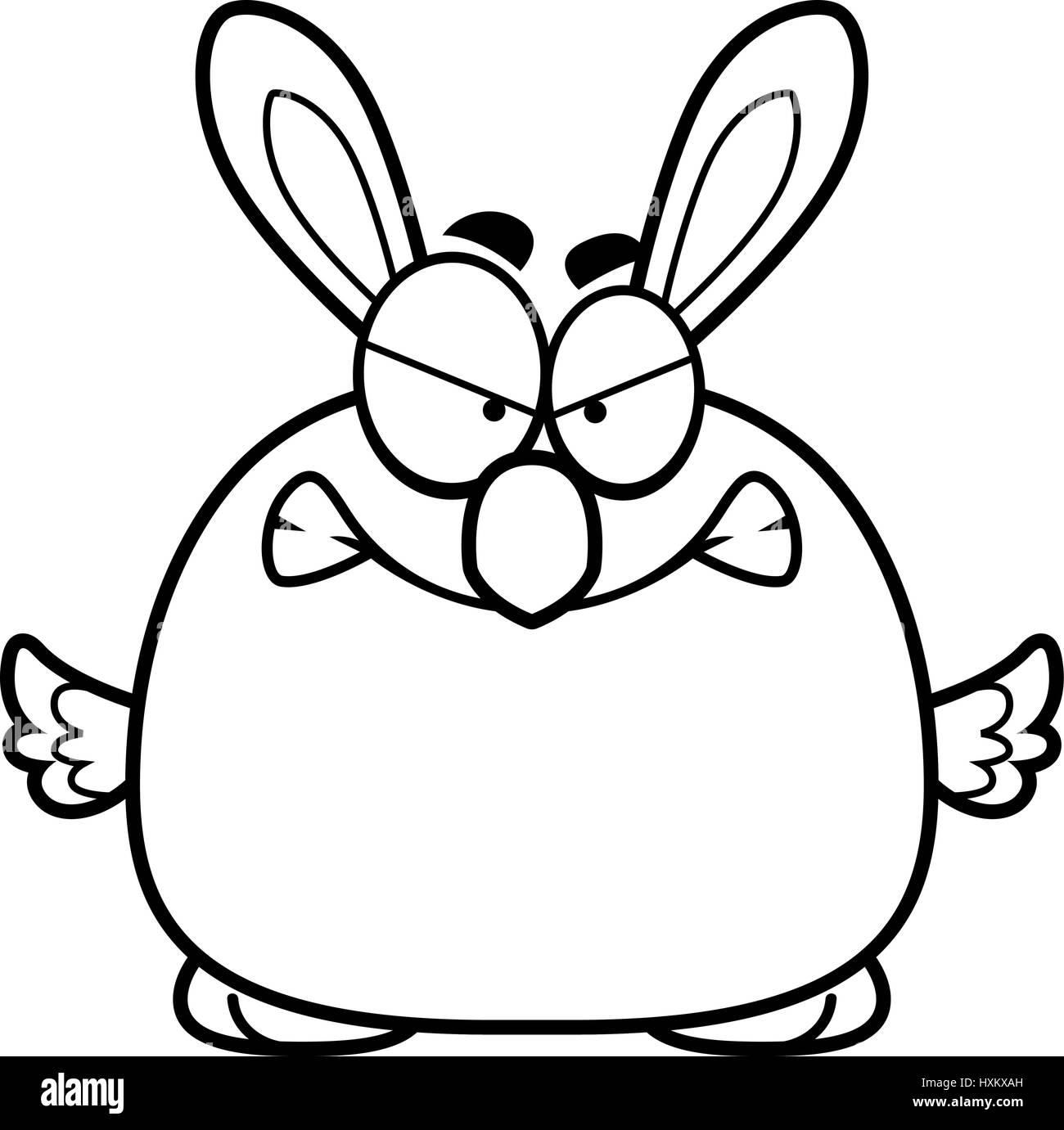 A cartoon illustration of an Easter bunny chick looking angry Stock ...