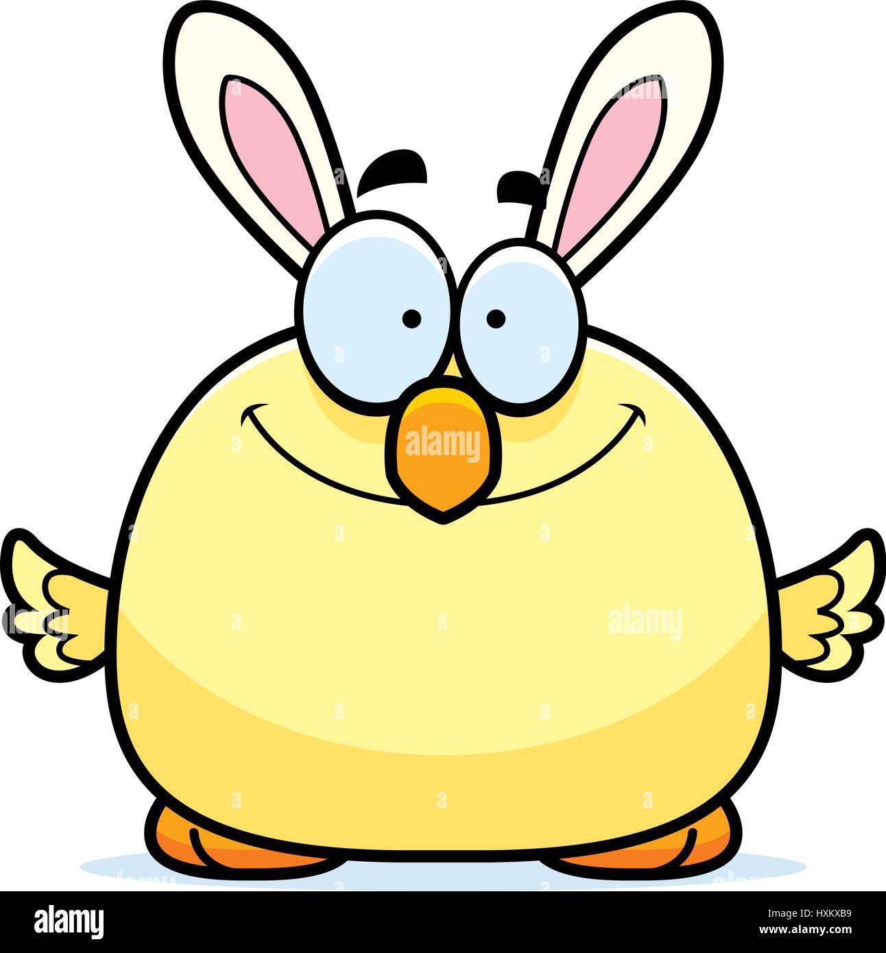 A cartoon illustration of an Easter bunny chick smiling Stock Vector ...
